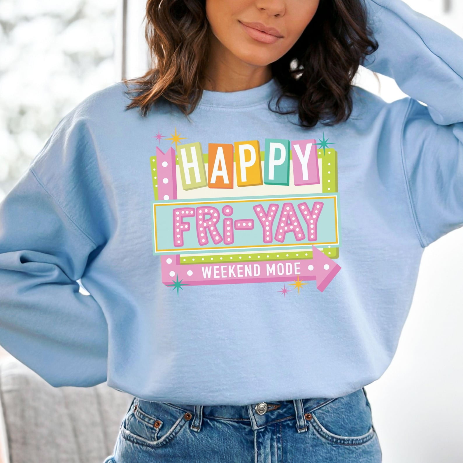 Friday Teacher Sweatshirt Women, Friyay Sweatshirt, TGIF Shirt, Happy Friday Teacher Shirt ...