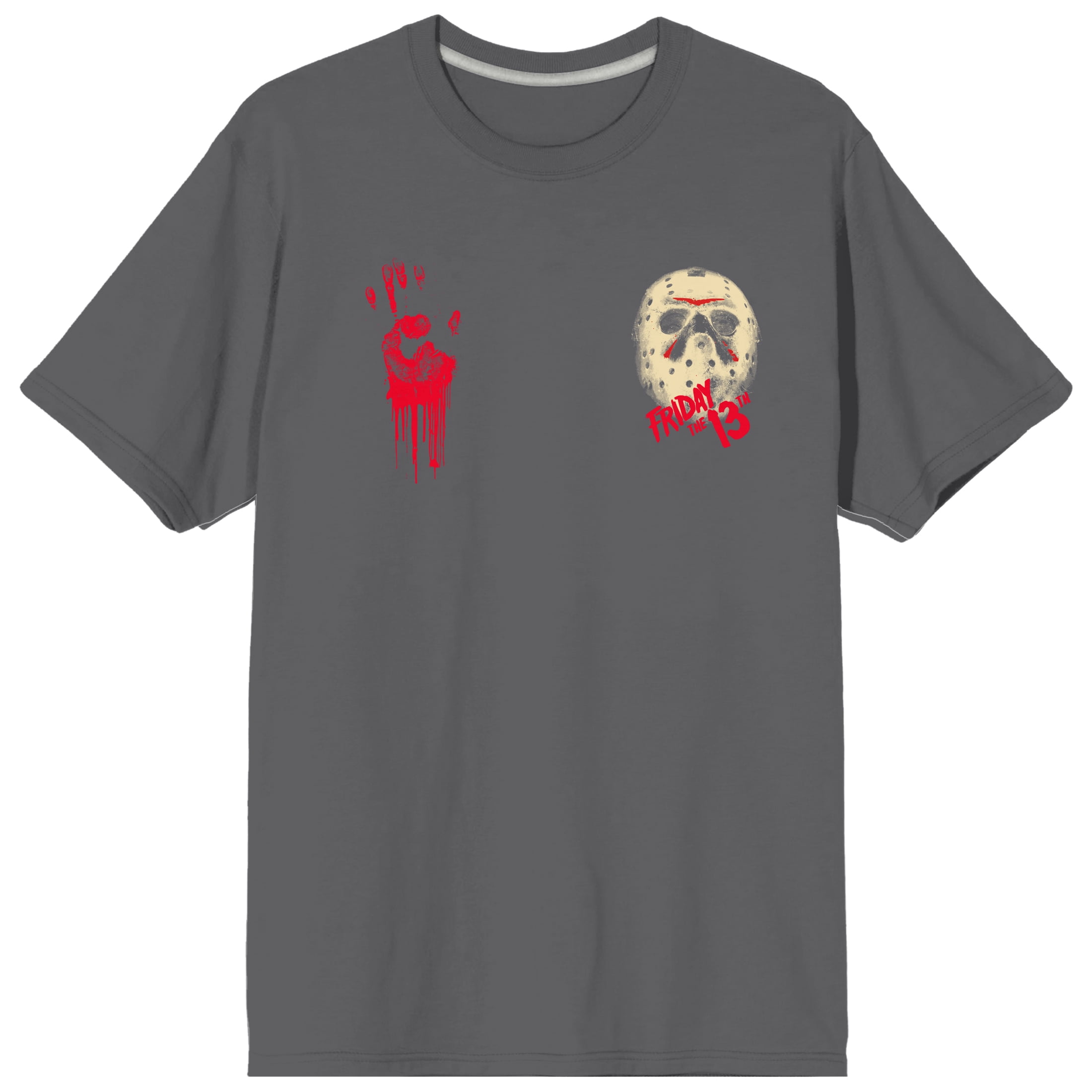 Friday The 13th Bloody Hand & Mask Adult Castlerock Crew Neck Short ...