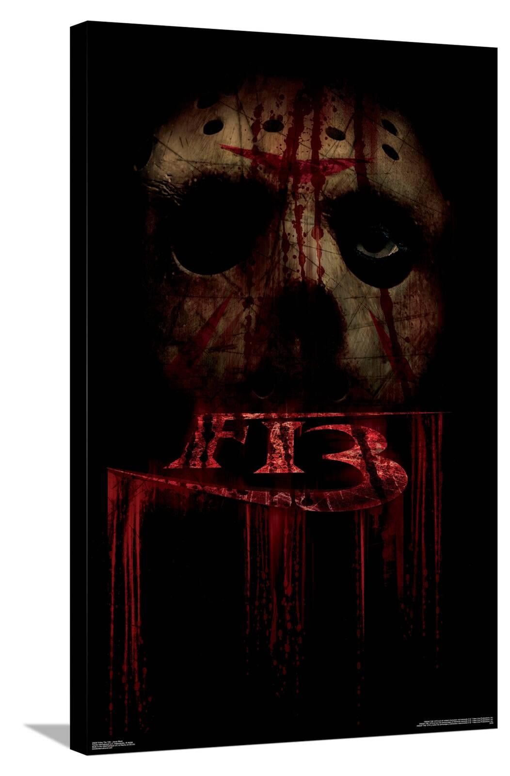Friday The 13th - Jason Mask Canvas Wall Poster, 22.375" x 34 ...