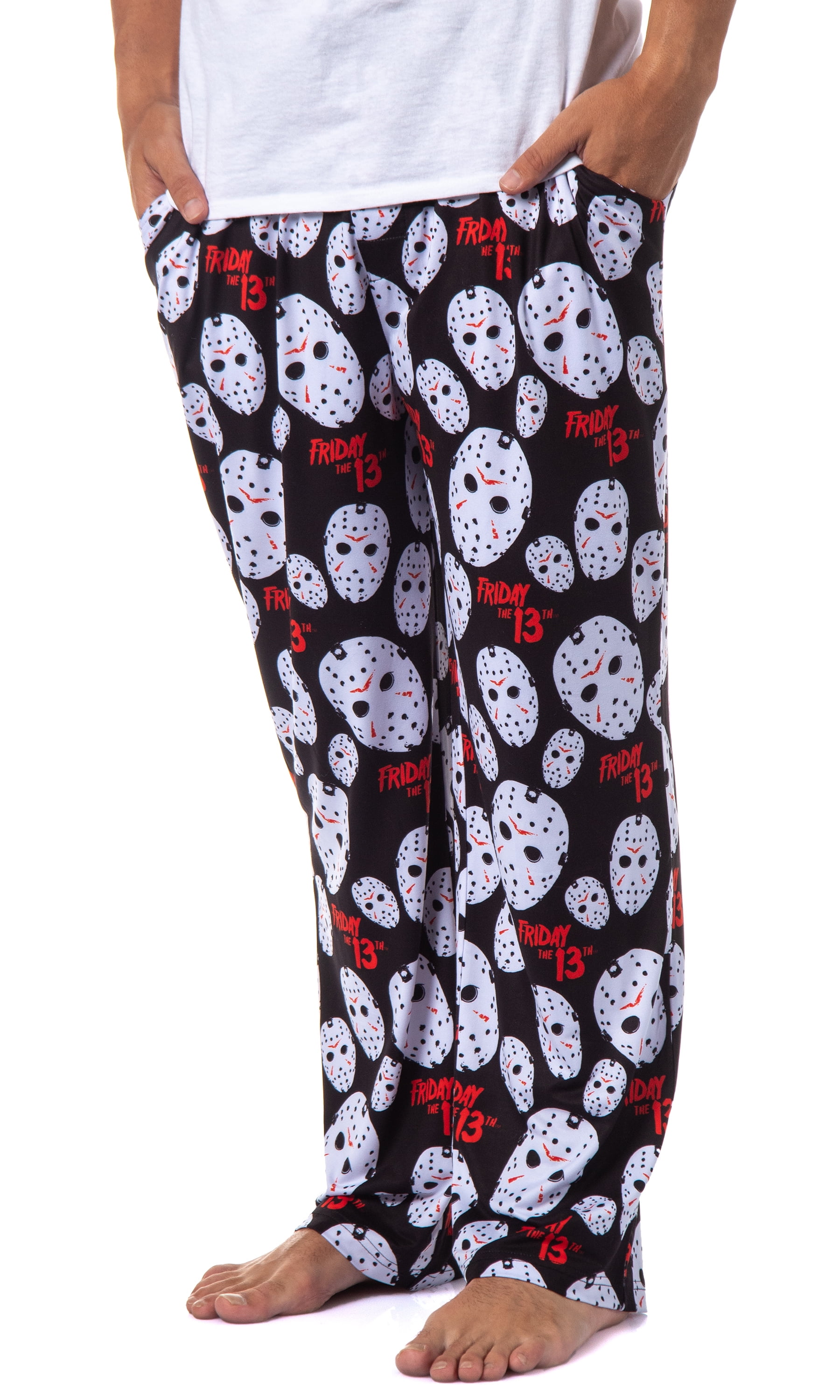 Friday The 13th Mens' Jason Mask Horror Movie Film Sleep Pajama Pants ...