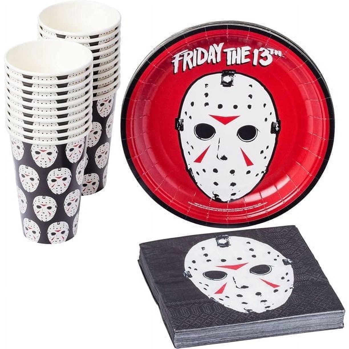 Friday The 13th Texture Mask Paper Plates Cups Napkins Party Pack Set ...