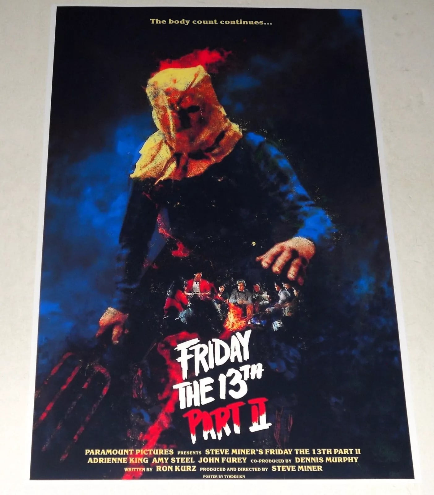 Friday the 13th 2 II 1981 Bag Head Jason Poster 19"x13" Jason Vorhees ...