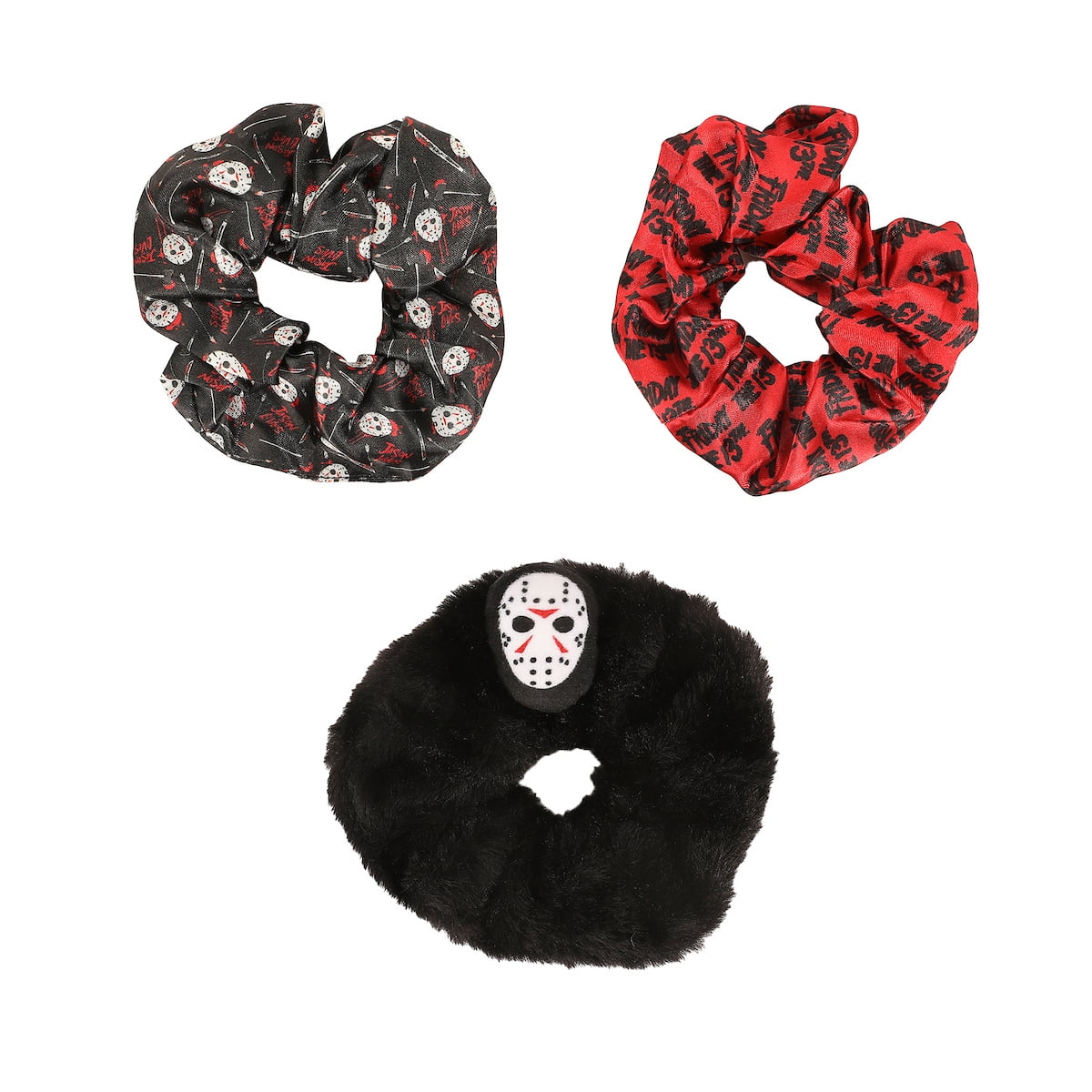 Friday the 13th AOP Stuffed Head 3 Pack Scrunchie Set - Walmart.com