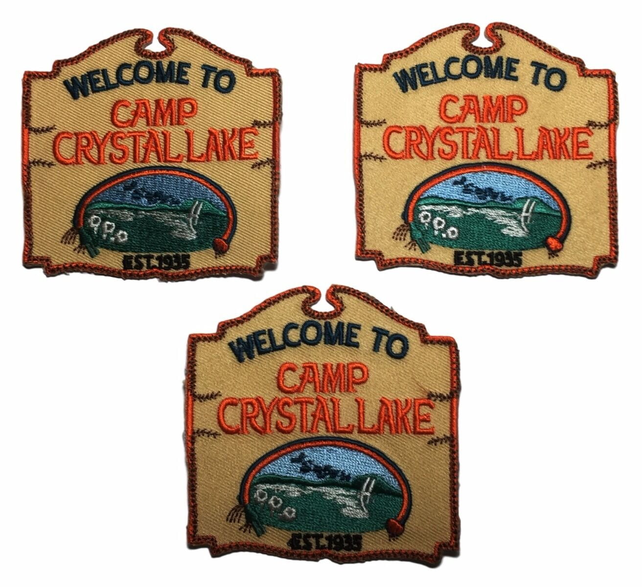 Friday the 13th Camp Crystal Lake Embroidered Iron On Patch Set of 3 ...