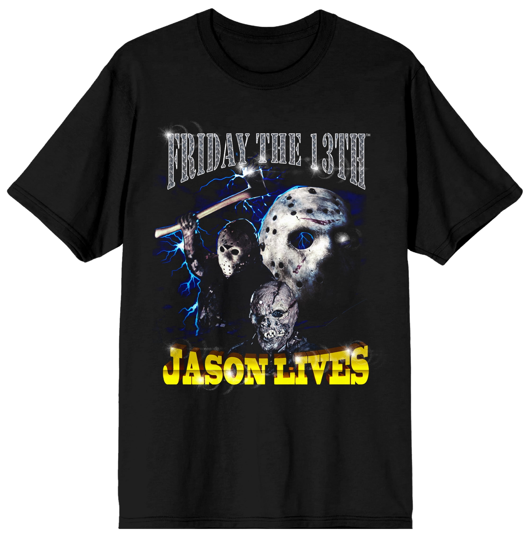 Friday the 13th Jason Lives Classic Horror Movie Mens Black Graphic Tee ...