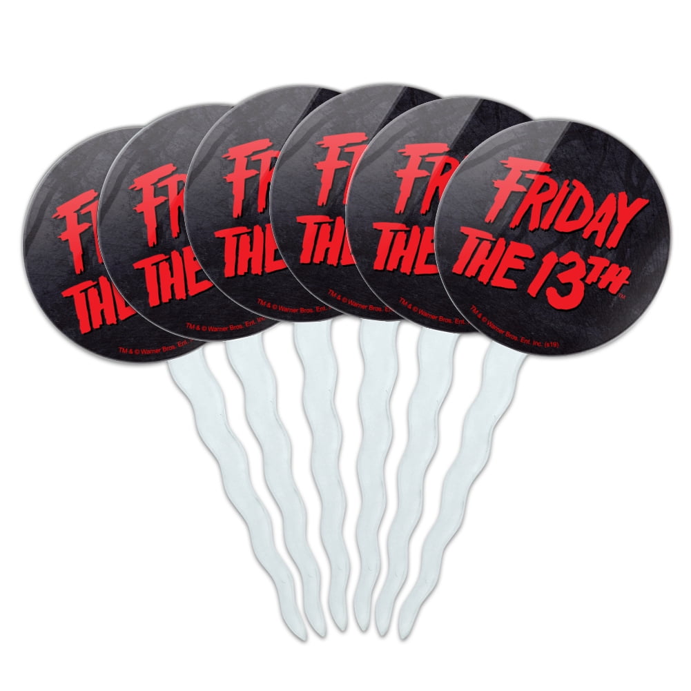 Friday the 13th Logo Cupcake Picks Toppers Decoration Set of 6 ...