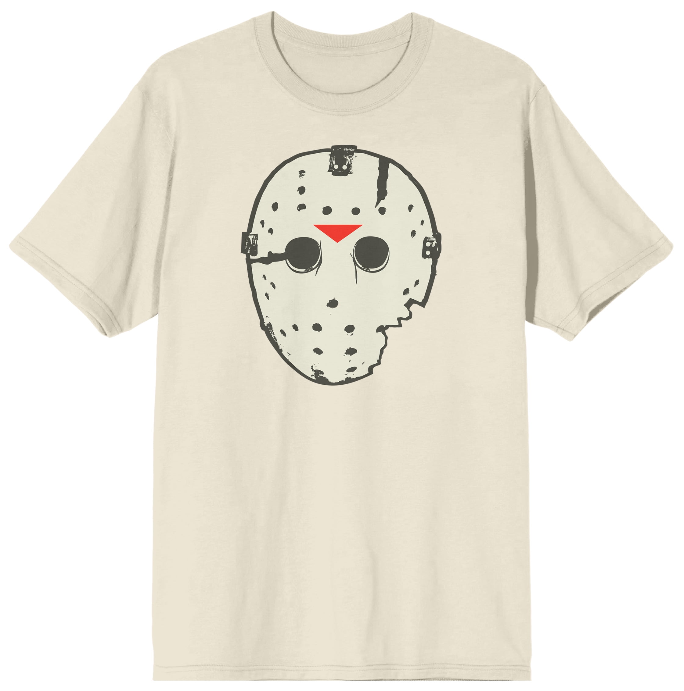 Friday the 13th Men's Graphic Printed White T-shirt, Jason Mask-M ...