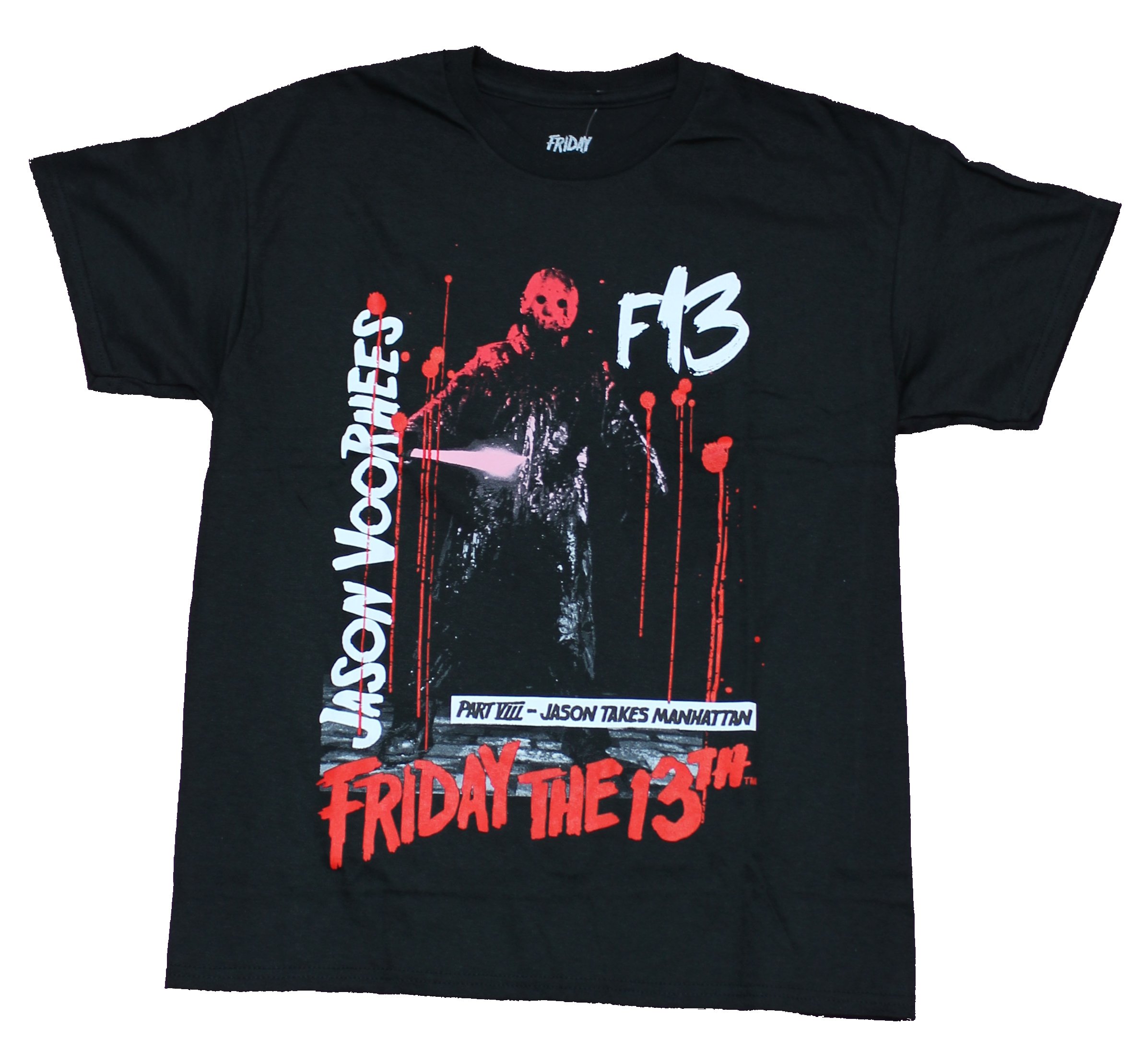 Friday the 13th Mens T-Shirt - Jason Voorhees Blood Drip Take Manhattan ...