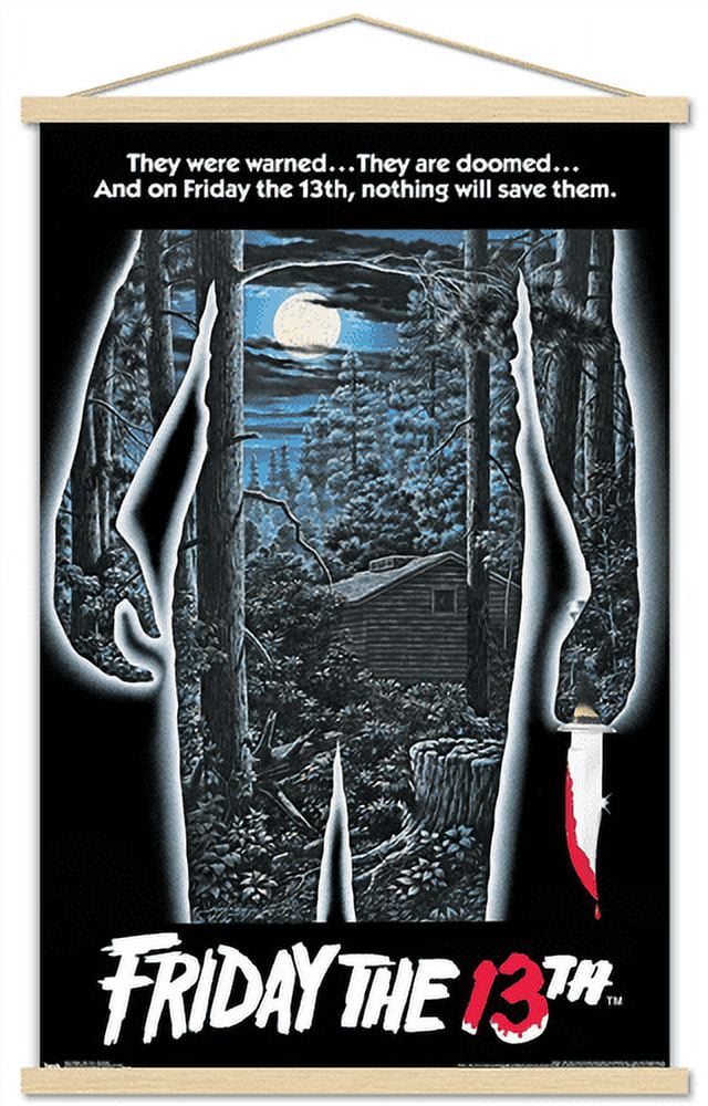 Friday the 13th - One Sheet Wall Poster with Wooden Magnetic Frame, 22. ...
