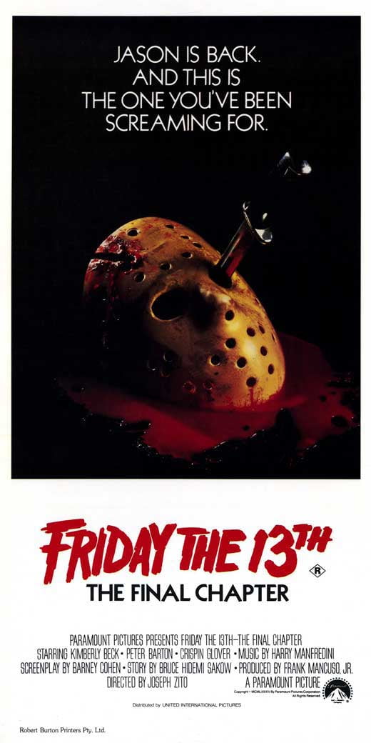 Friday the 13th Part 4 --The Final Chapter - Movie Poster (Style A) (20 ...
