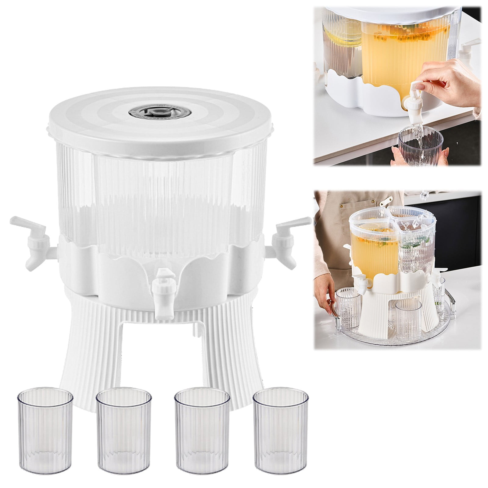 Fridge Beverage Drink Dispenser With Leak-Proof Spigot, Plastic Cold ...