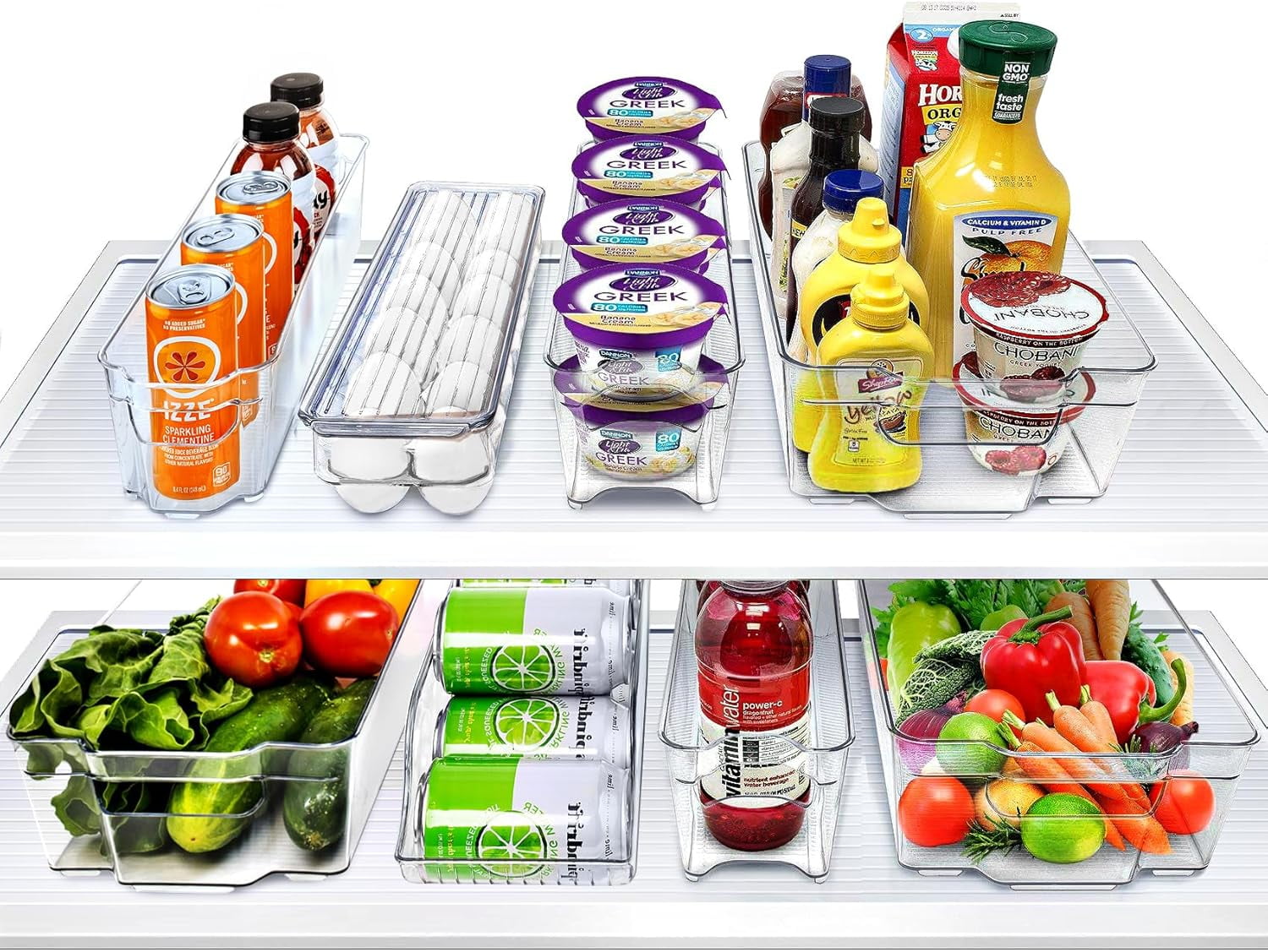Fridge Bins and Freezer Bins Refrigerator Organizer Stackable Food ...