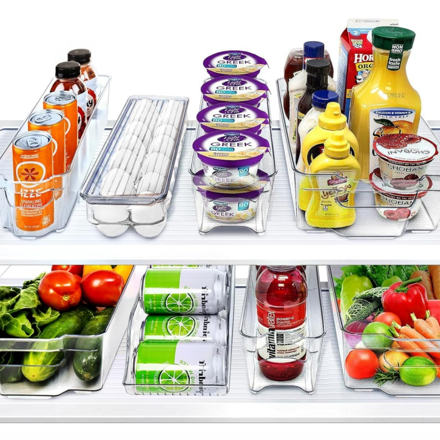 Fridge Bins and Freezer Bins Refrigerator Organizer Stackable Food ...