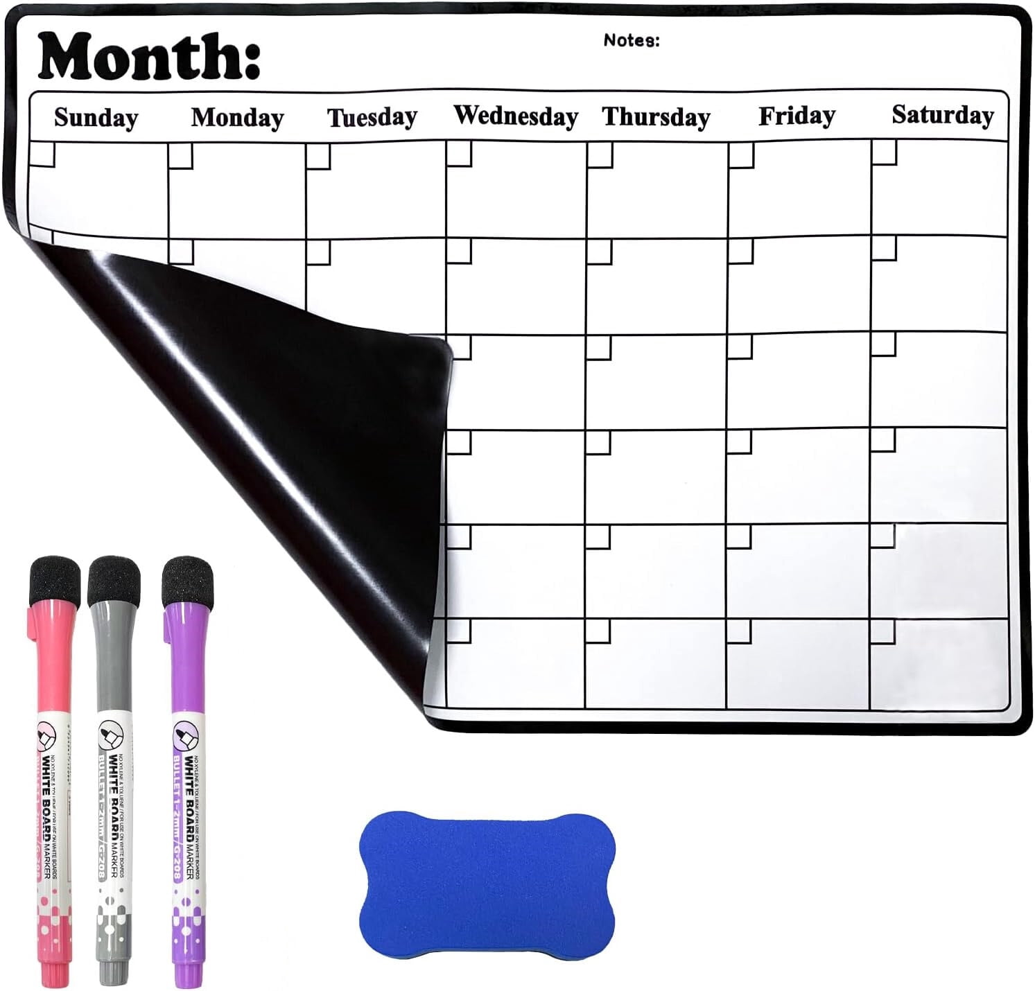 Fridge Calendar Magnetic Dry Erase Calendar Whiteboard Calendar ...