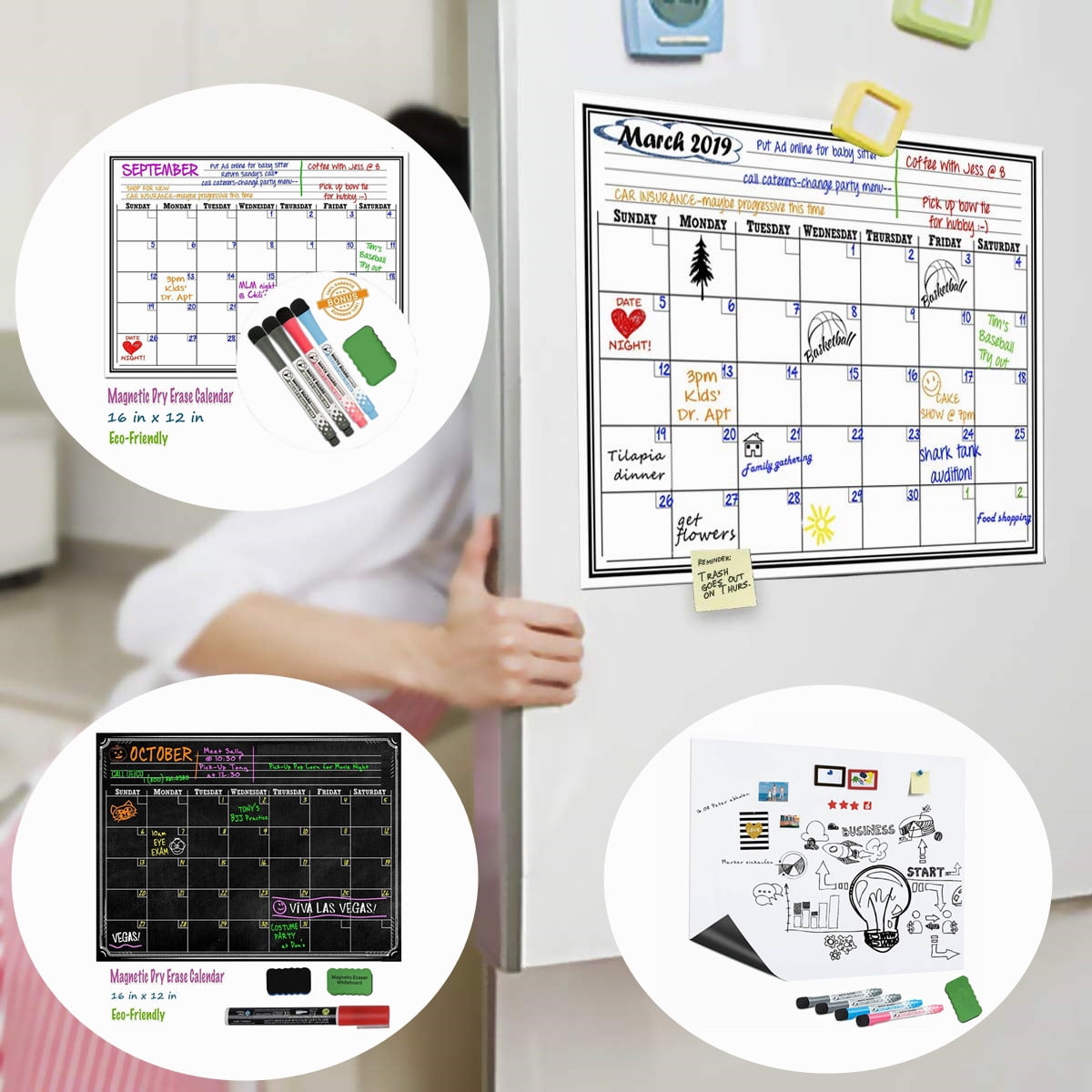 Fridge Calendar Magnetic Dry Erase Calendar Whiteboard Calendar for ...