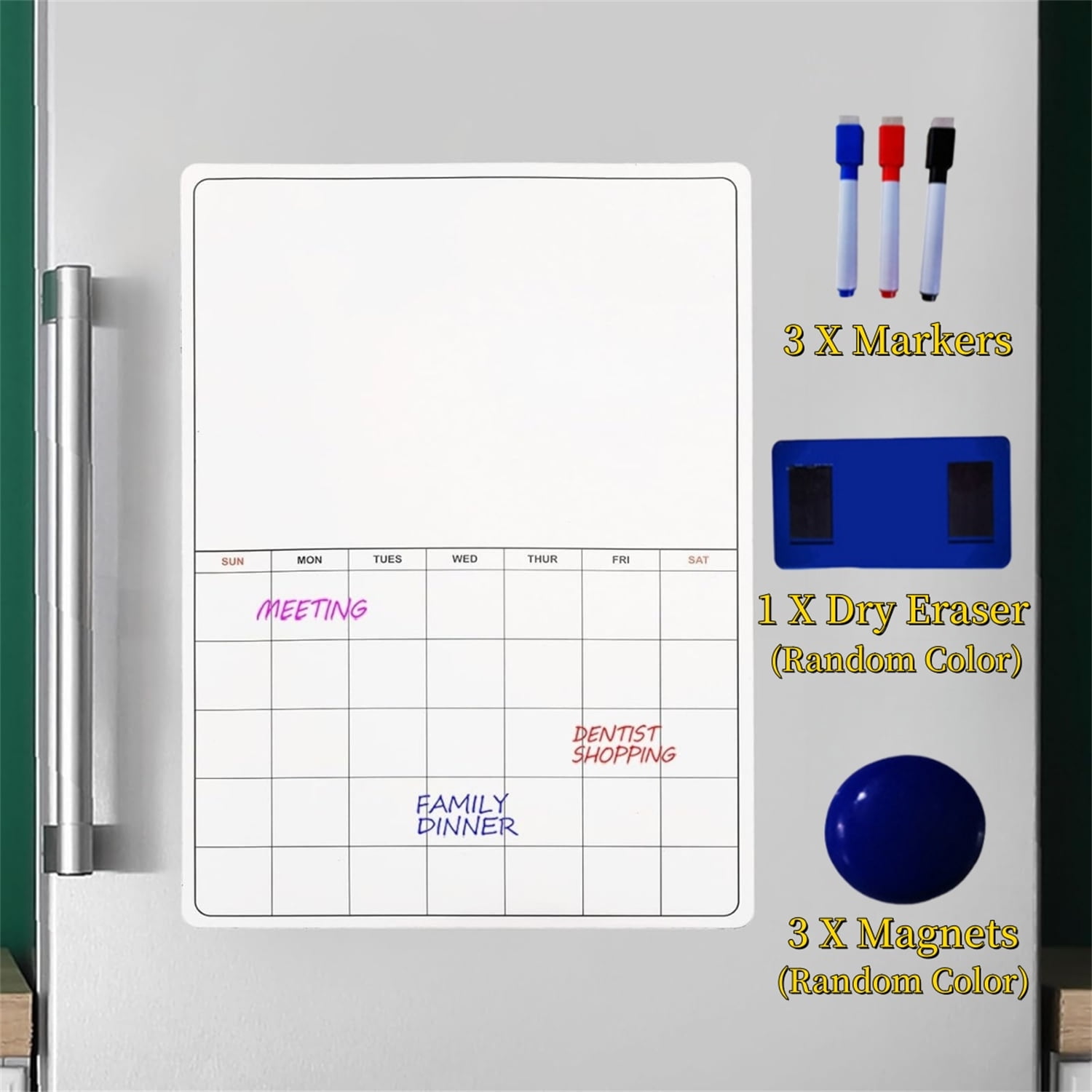 Fridge Calendar,Magnetic Dry Erase Whiteboard Calendar,Daily Calendar ...