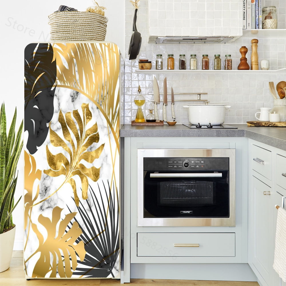 Fridge Door Film Wrap Vinyl Stickers r Front Refrigerator PVC Wallpaper ...