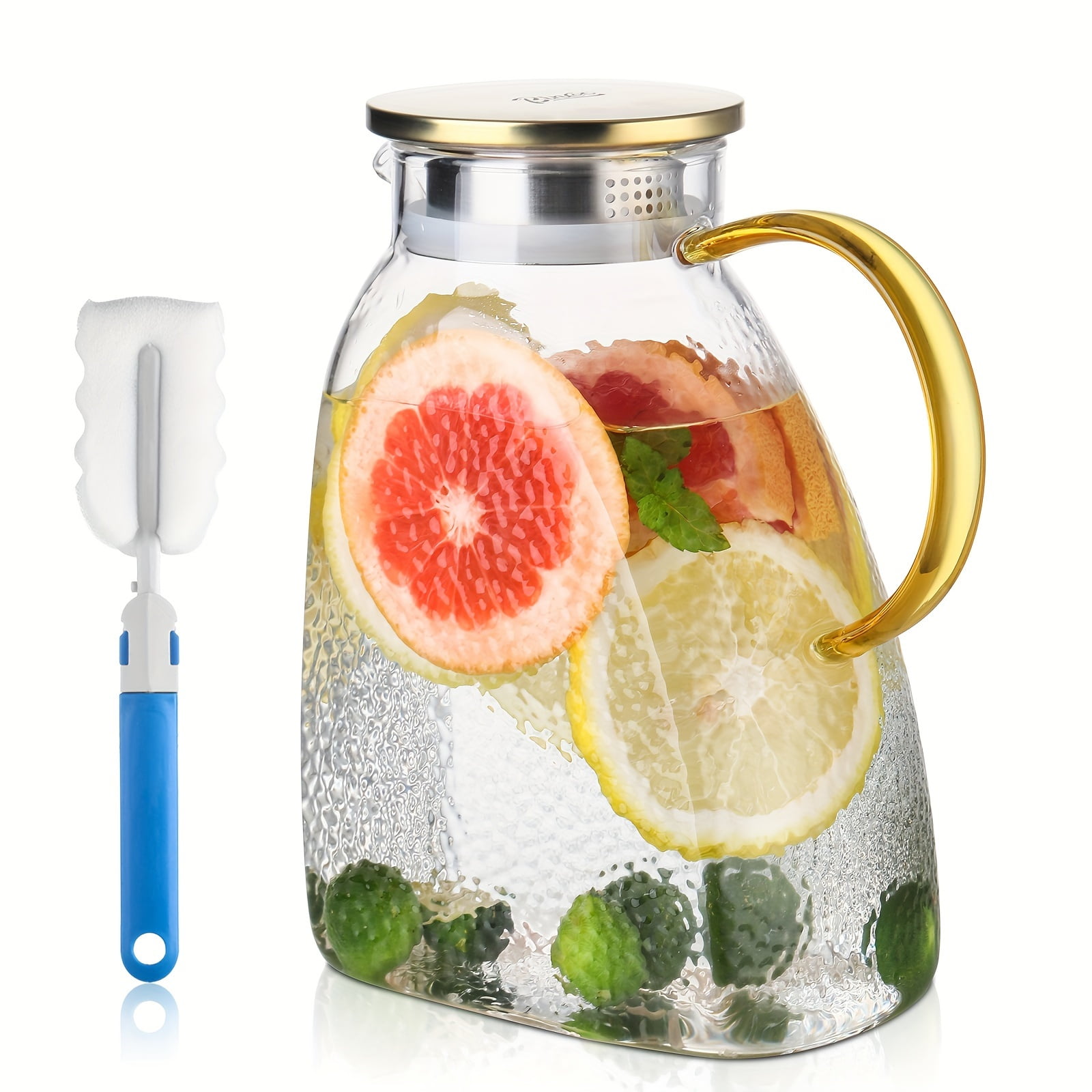 Fridge Door Water Pitcher, 1.8 Liter/60oz Glass Pitcher, Ice Tea ...
