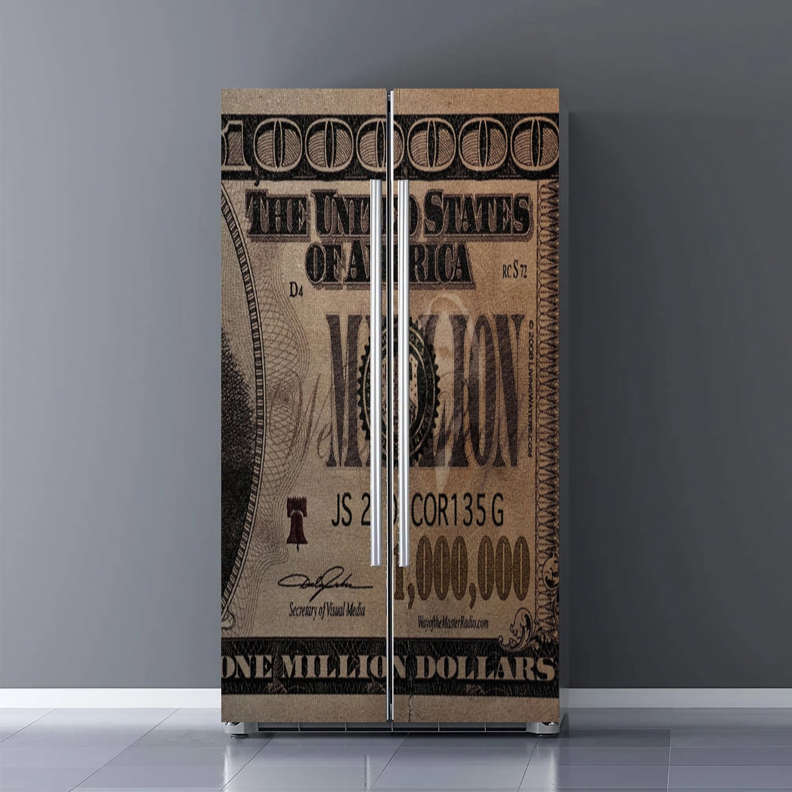 Fridge Door Wrap Vinyl Sticker Decor Front Refrigerator PVC Wallpaper ...