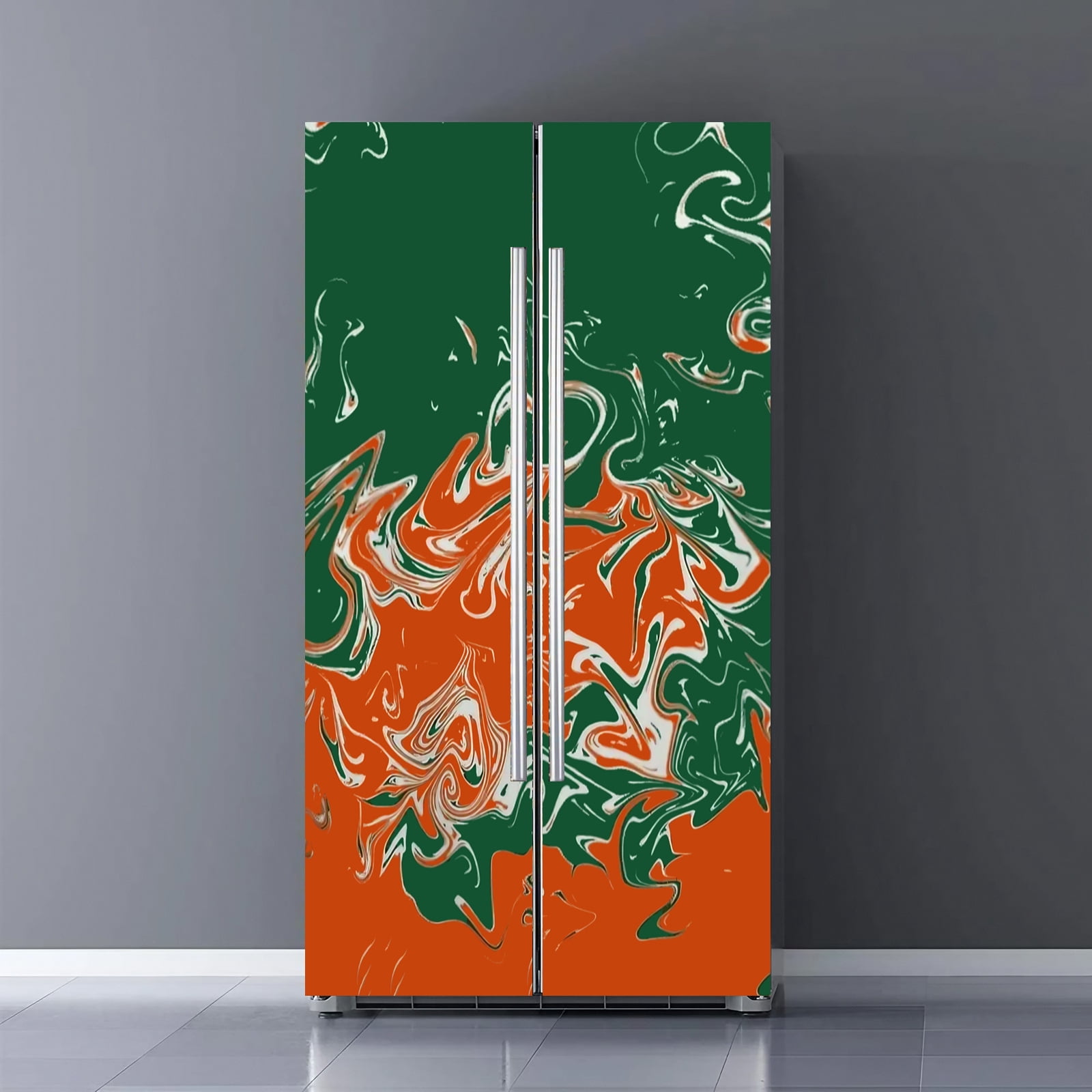 Fridge Door Wrap Vinyl Sticker Decor Front Refrigerator PVC Wallpaper ...