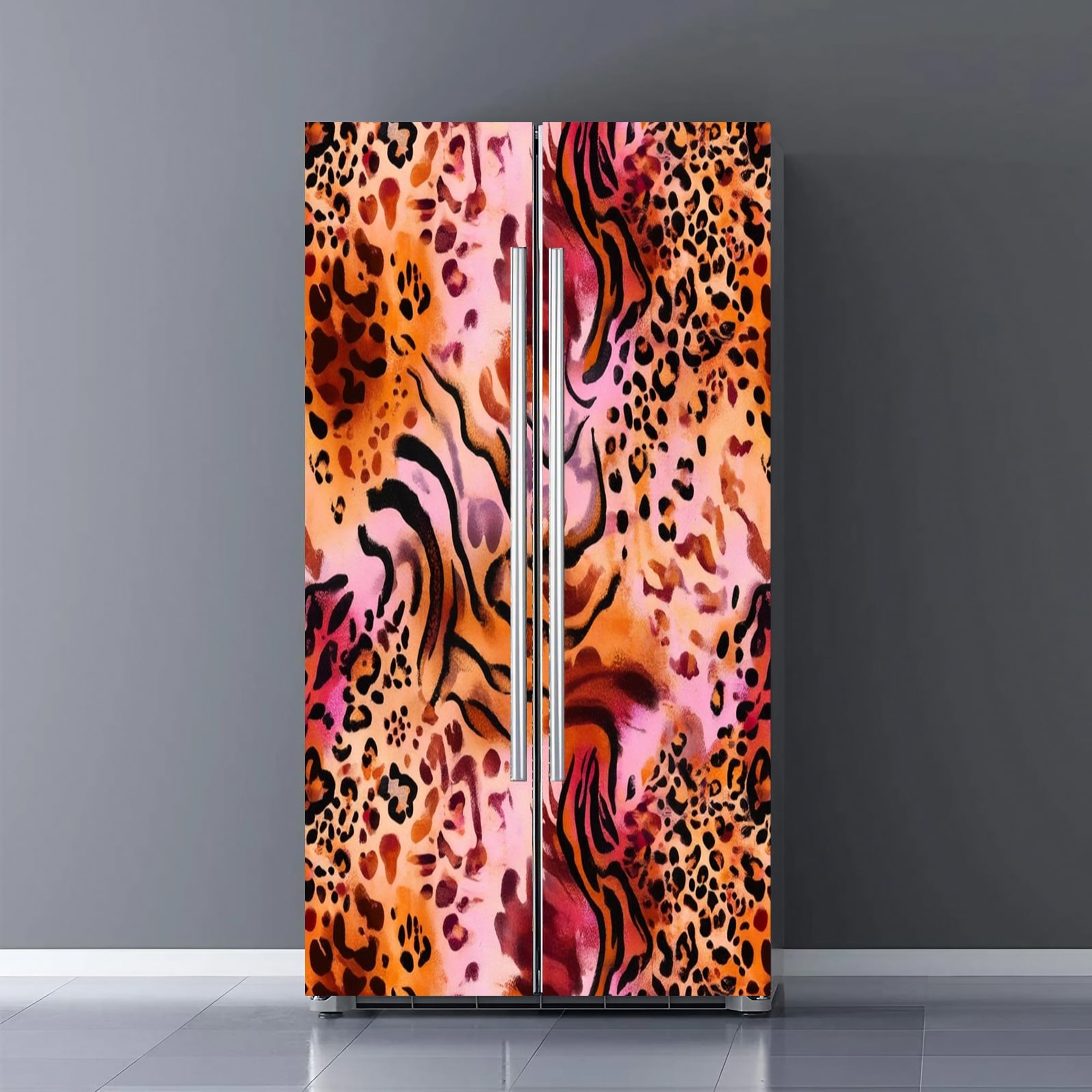Fridge Door Wrap Vinyl Sticker Decor Front Refrigerator PVC Wallpaper ...