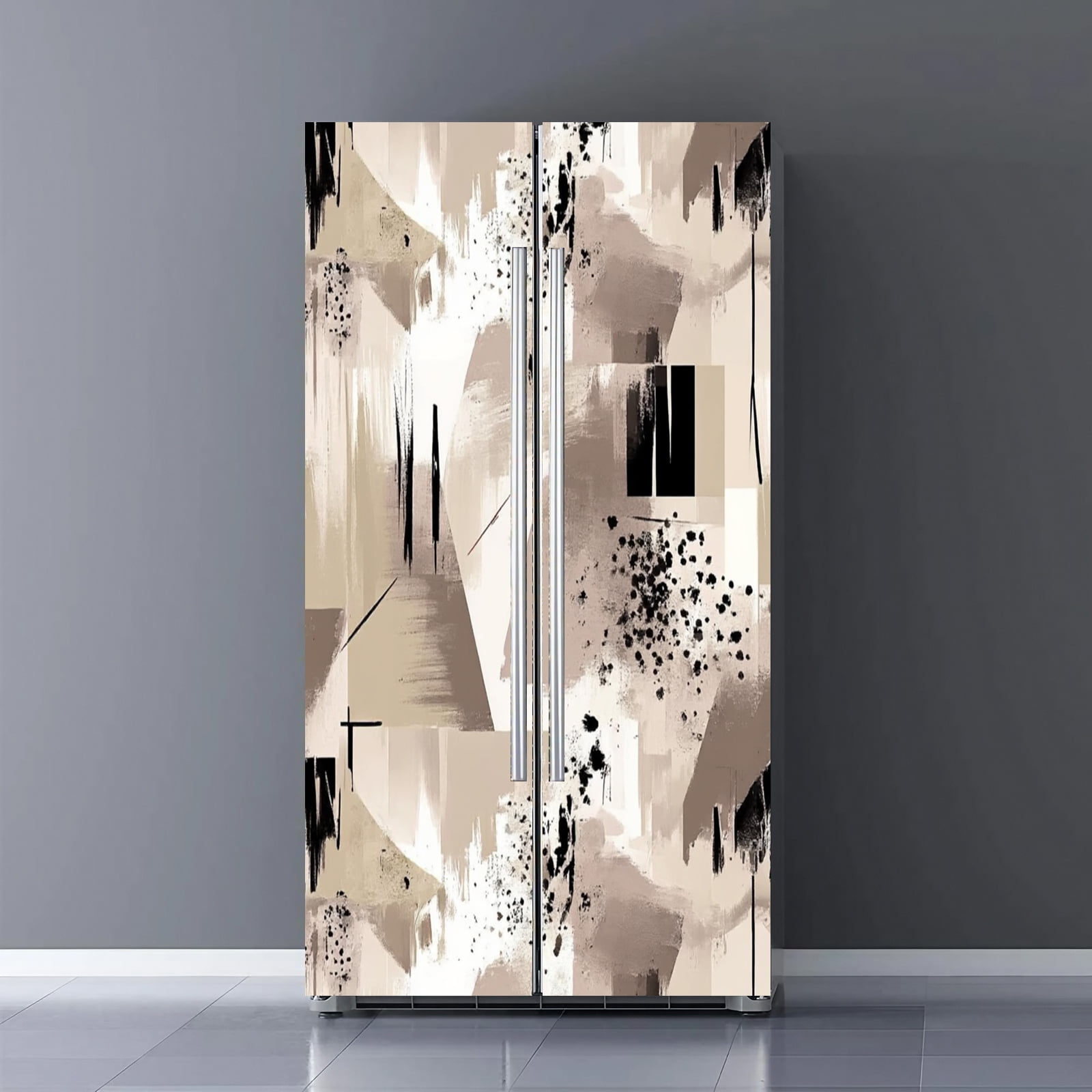 Fridge Door Wrap Vinyl Sticker Decor Front Refrigerator PVC Wallpaper ...