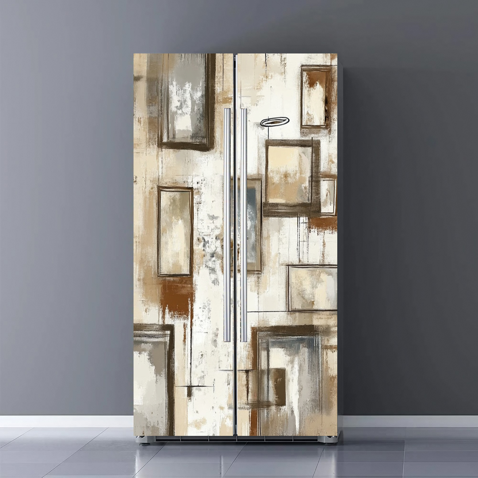 Fridge Door Wrap Vinyl Sticker Decor Front Refrigerator PVC Wallpaper ...