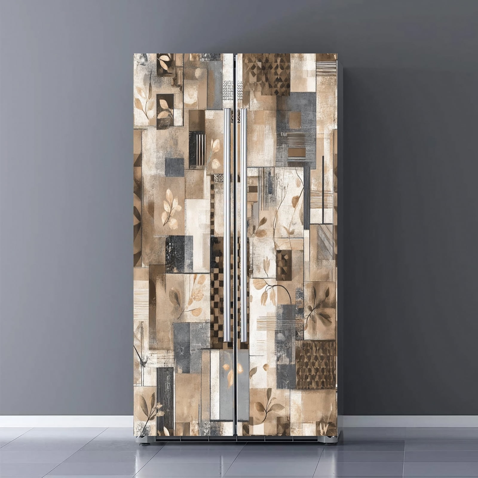 Fridge Door Wrap Vinyl Sticker Decor Front Refrigerator PVC Wallpaper ...