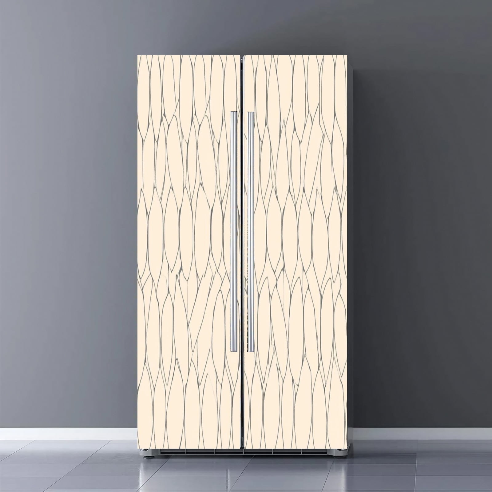 Fridge Door Wrap Vinyl Sticker Decor Front Refrigerator PVC Wallpaper ...
