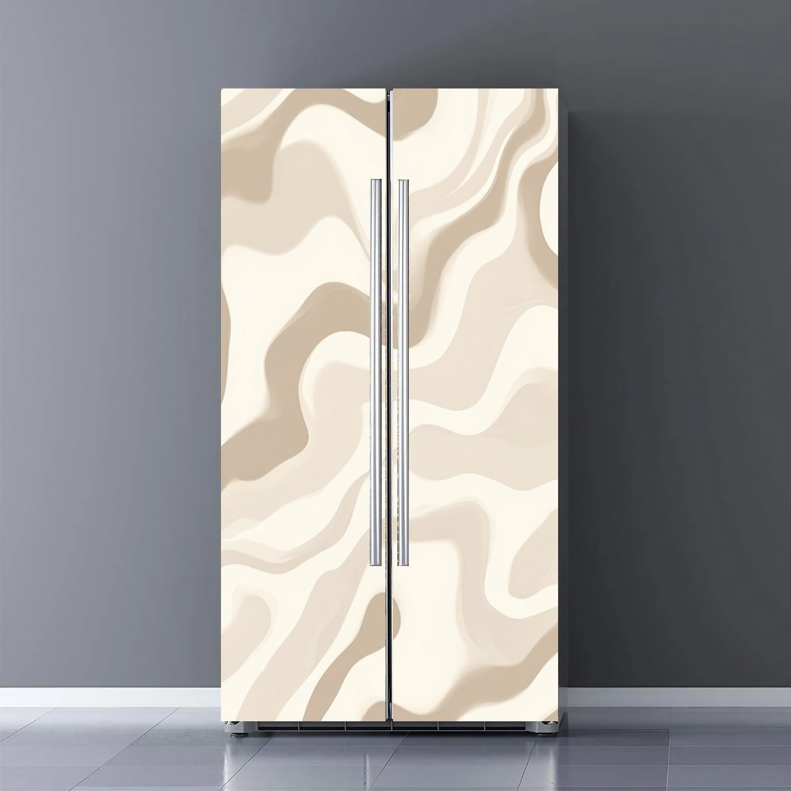 Fridge Door Wrap Vinyl Sticker Decor Front Refrigerator PVC Wallpaper ...