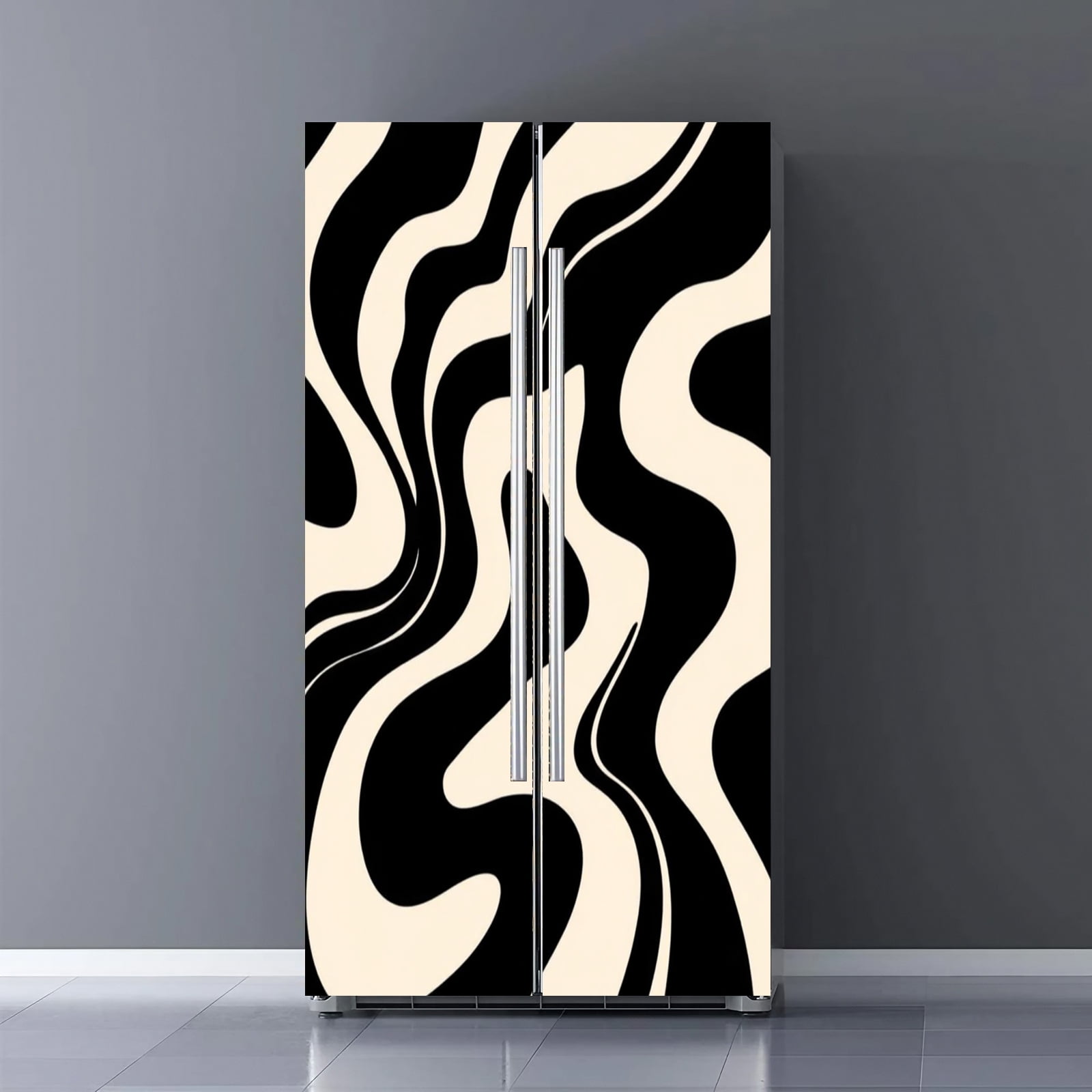 Fridge Door Wrap Vinyl Sticker Decor Front Refrigerator PVC Wallpaper ...