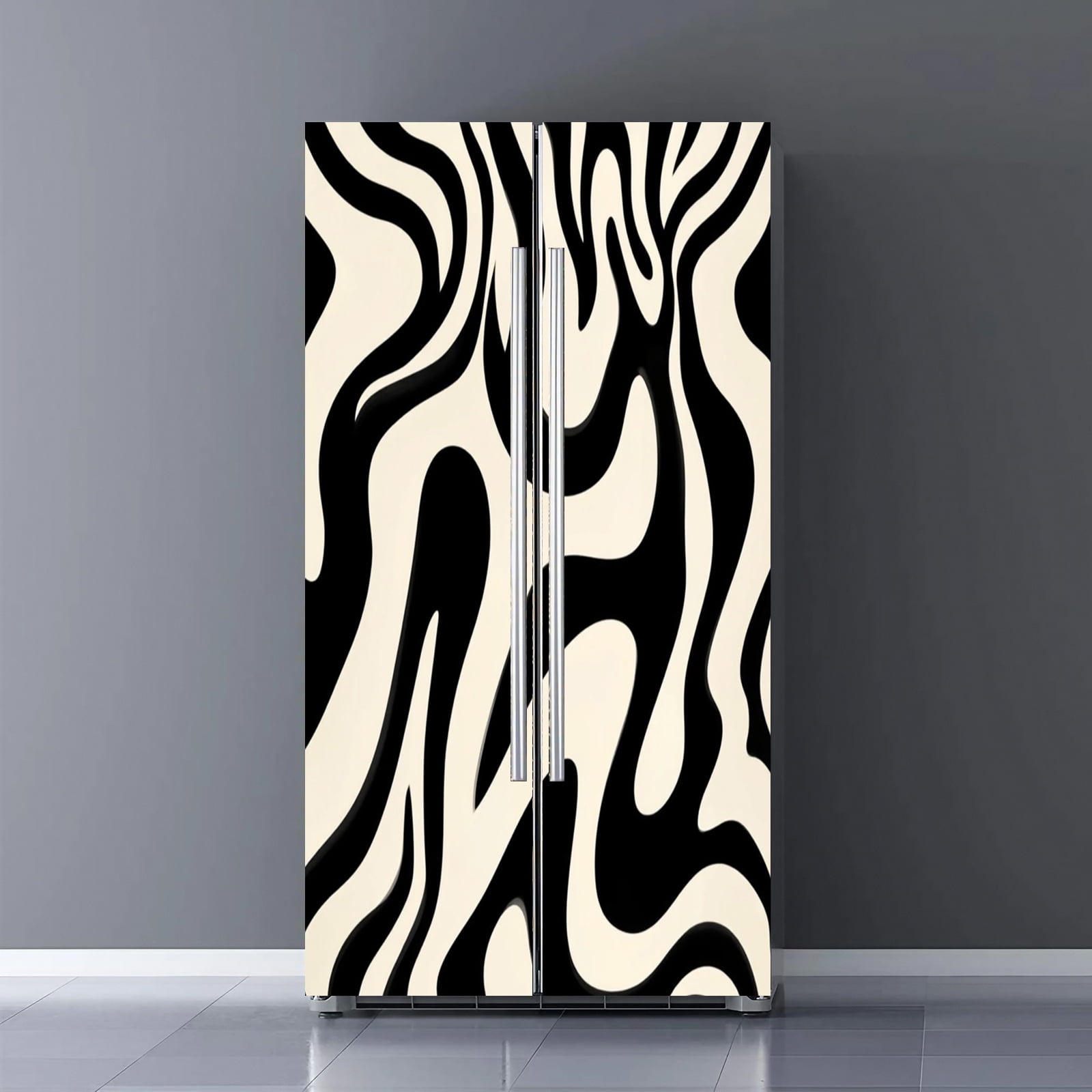 Fridge Door Wrap Vinyl Sticker Decor Front Refrigerator PVC Wallpaper ...