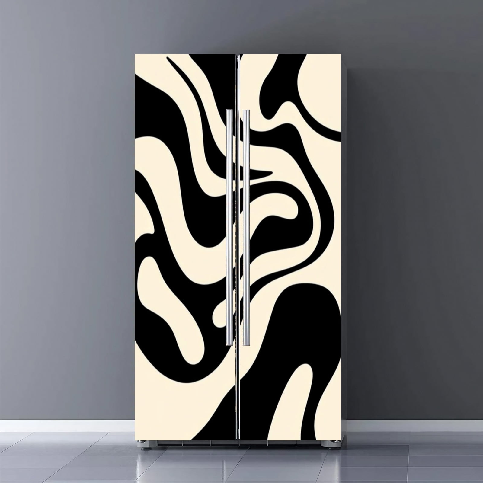 Fridge Door Wrap Vinyl Sticker Decor Front Refrigerator PVC Wallpaper ...