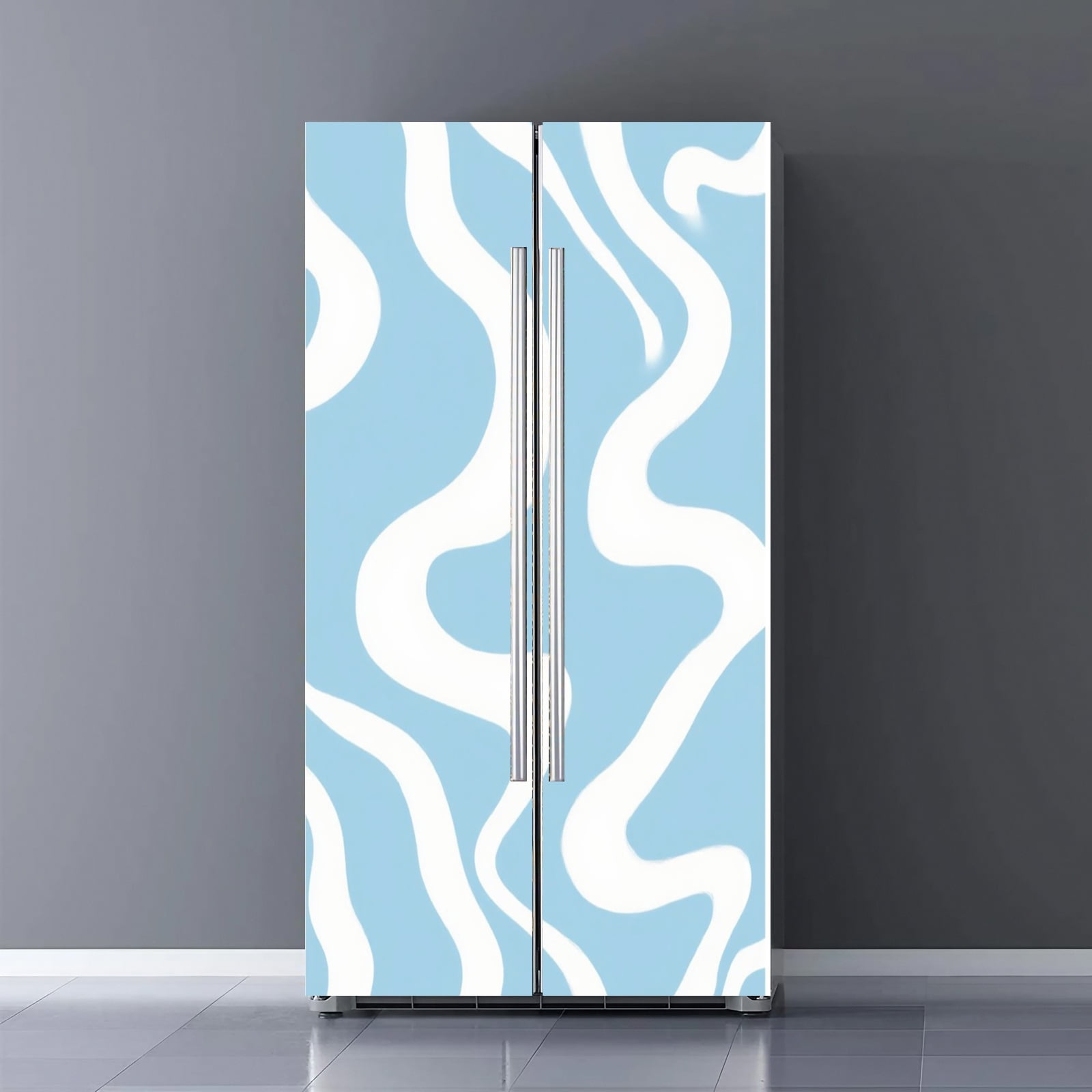 Fridge Door Wrap Vinyl Sticker Decor Front Refrigerator PVC Wallpaper ...