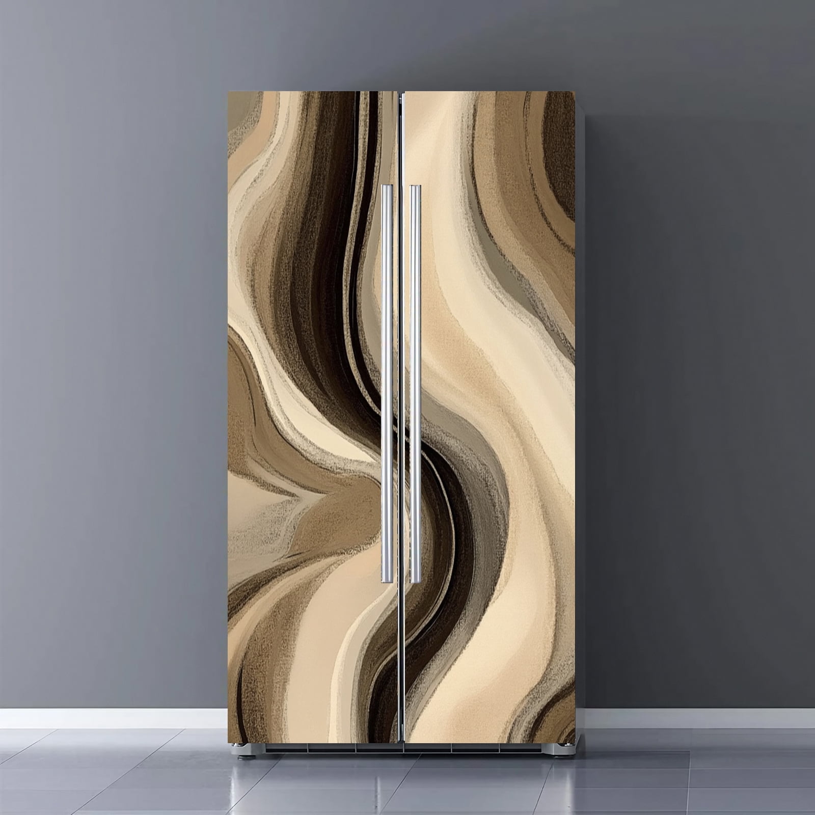 Fridge Door Wrap Vinyl Sticker Decor Front Refrigerator PVC Wallpaper ...