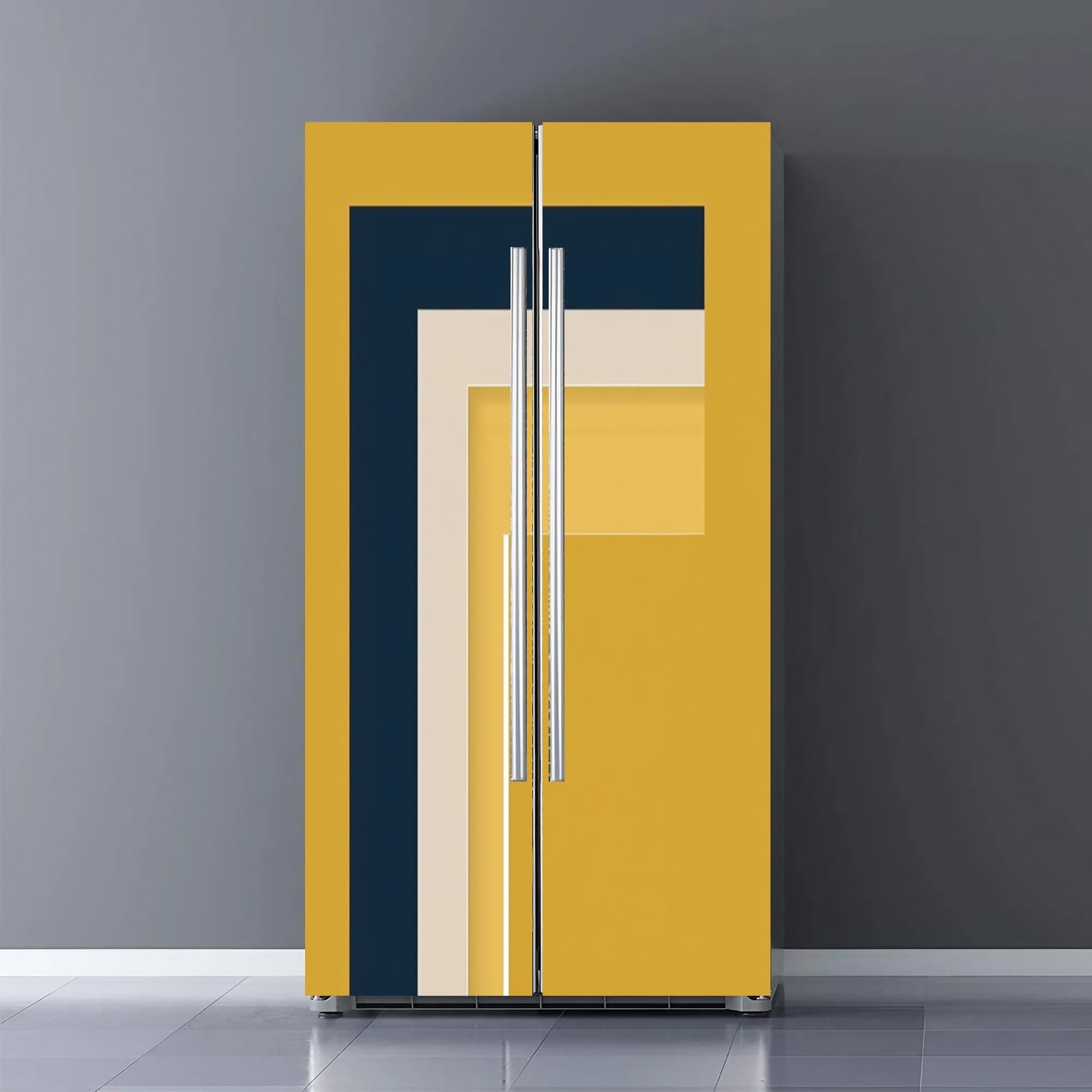 Fridge Door Wrap Vinyl Sticker Decor Front Refrigerator PVC Wallpaper ...