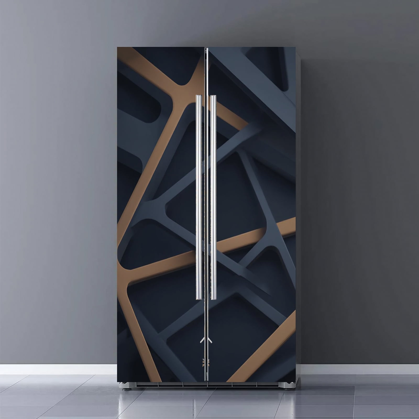 Fridge Door Wrap Vinyl Sticker Decor Front Refrigerator PVC Wallpaper ...