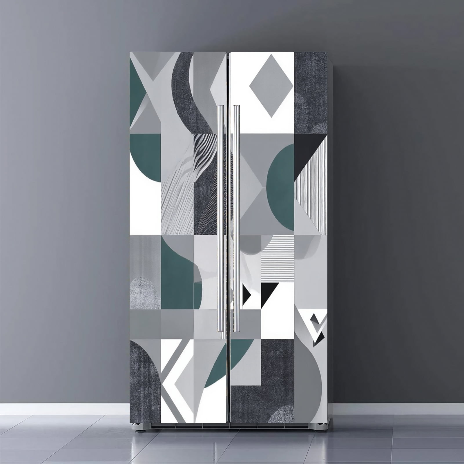 Fridge Door Wrap Vinyl Sticker Decor Front Refrigerator PVC Wallpaper ...