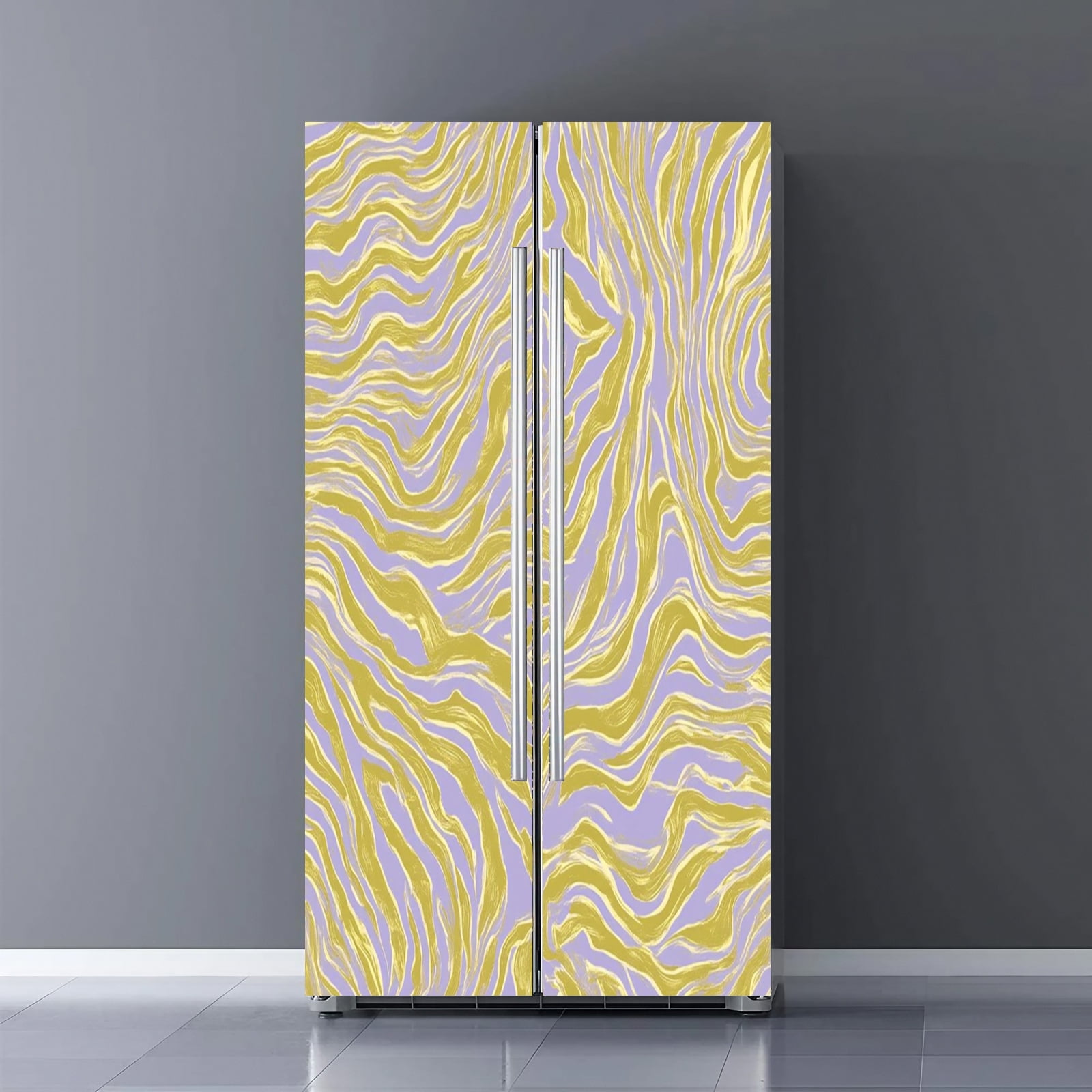Fridge Door Wrap Vinyl Sticker Decor Front Refrigerator PVC Wallpaper ...