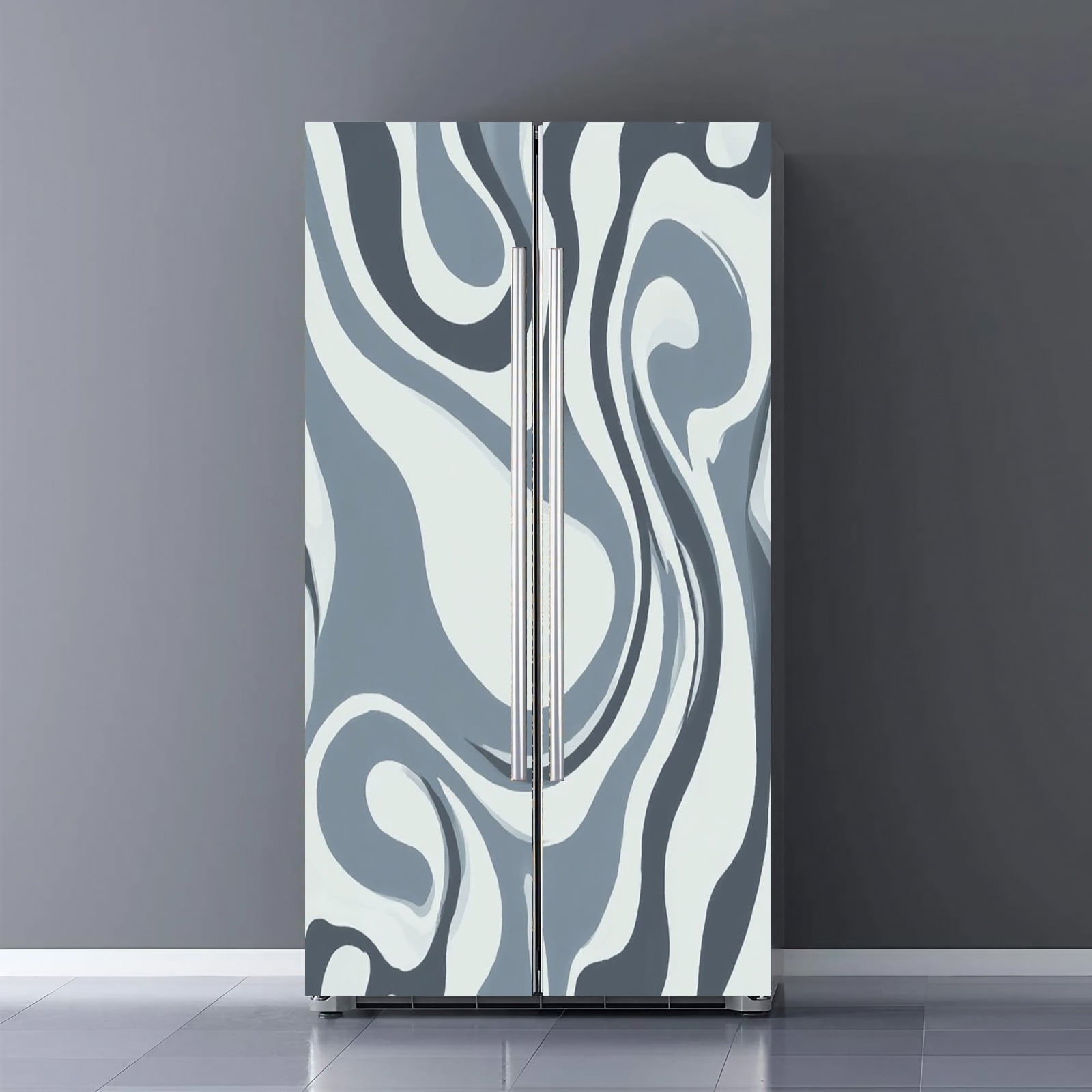 Fridge Door Wrap Vinyl Sticker Decor Front Refrigerator PVC Wallpaper ...