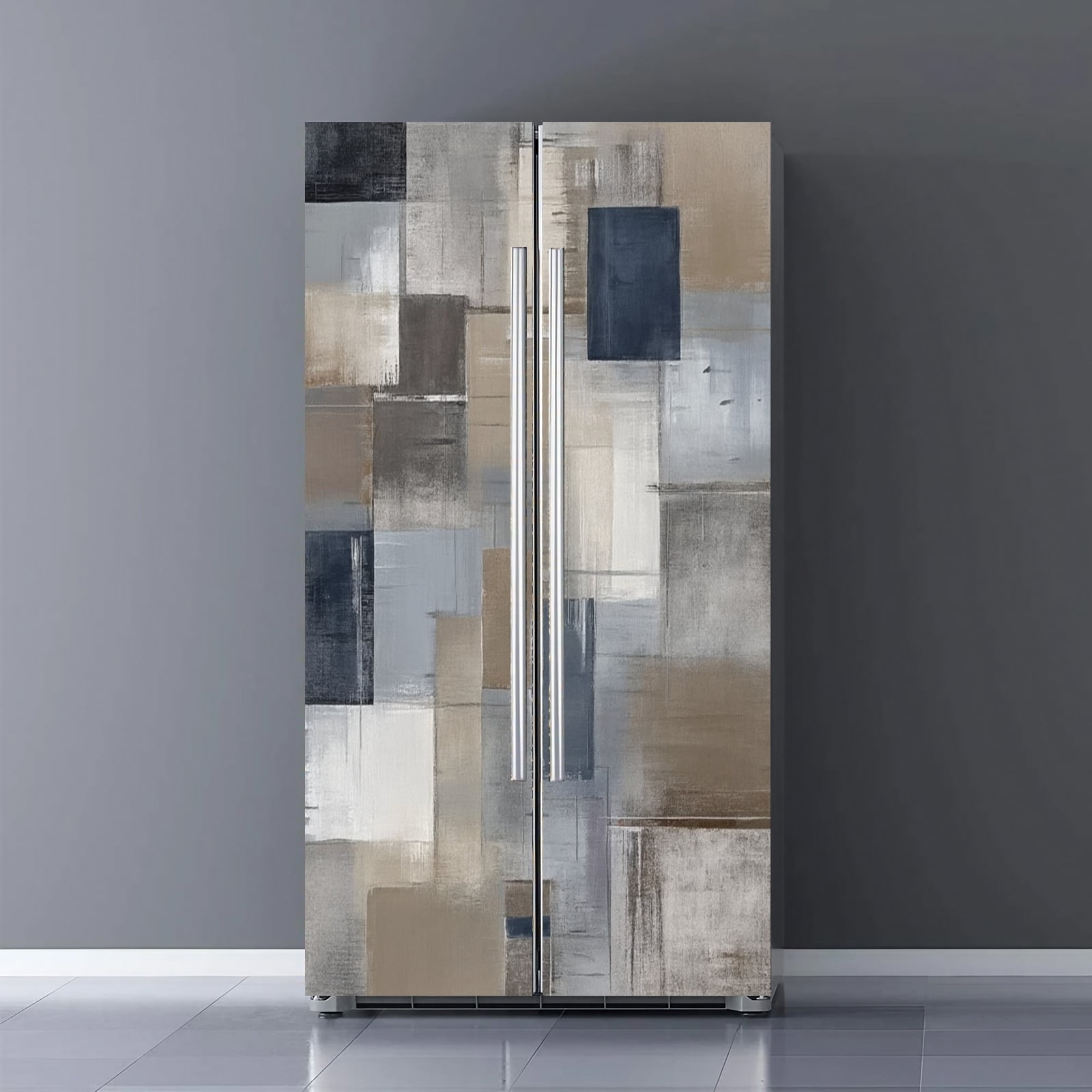 Fridge Door Wrap Vinyl Sticker Decor Front Refrigerator PVC Wallpaper ...