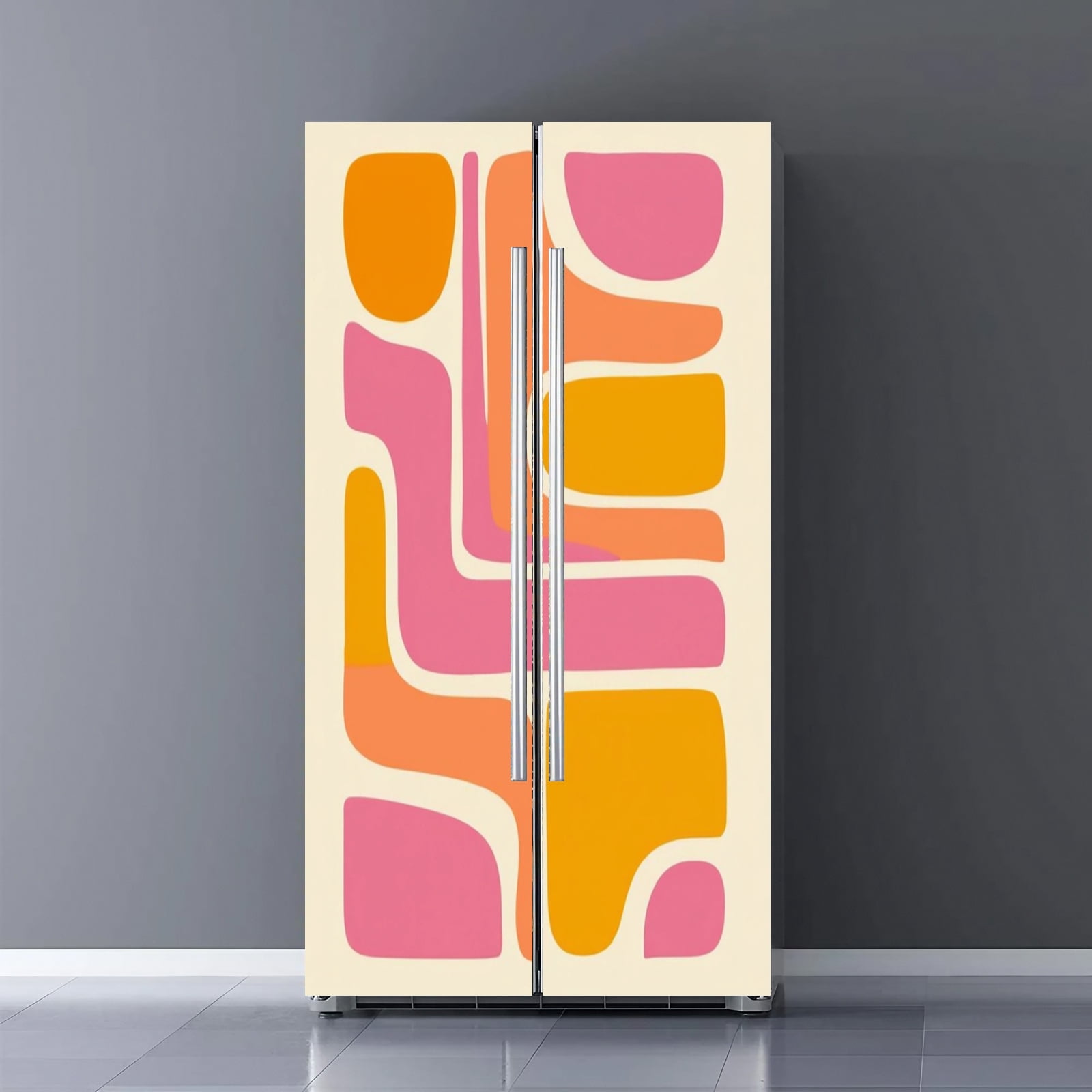 Fridge Door Wrap Vinyl Sticker Decor Front Refrigerator PVC Wallpaper ...