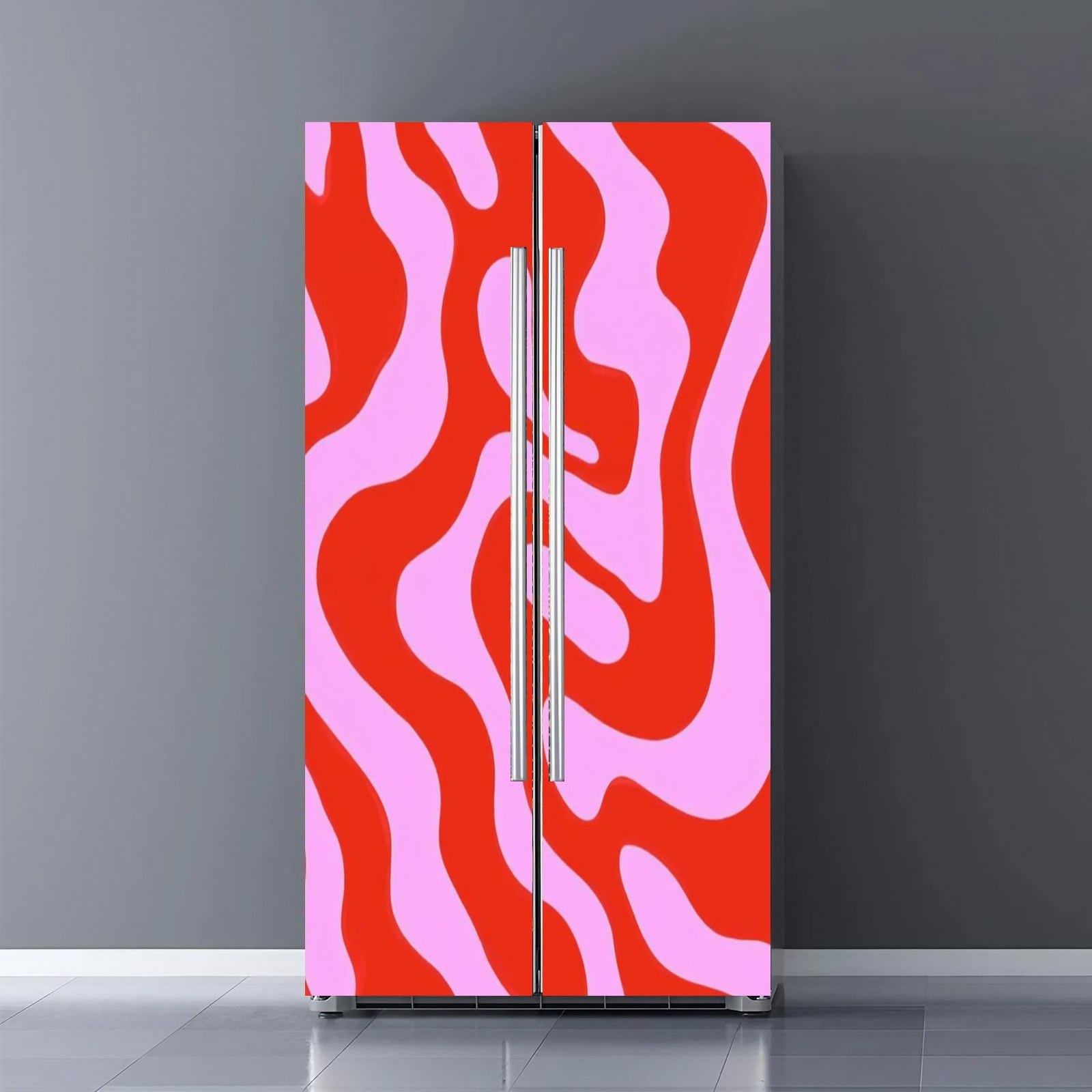 Fridge Door Wrap Vinyl Sticker Decor Front Refrigerator PVC Wallpaper ...