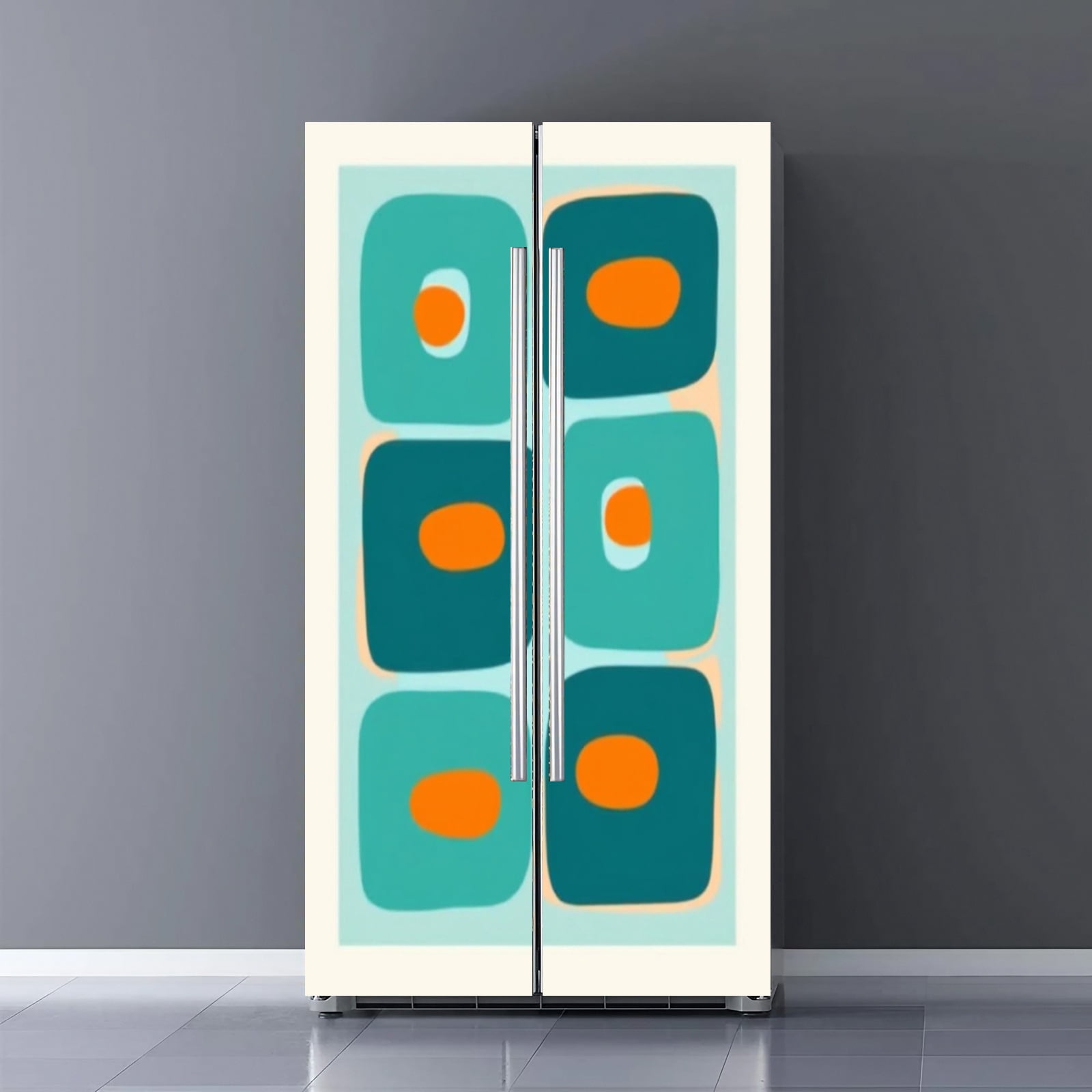 Fridge Door Wrap Vinyl Sticker Decor Front Refrigerator PVC Wallpaper ...