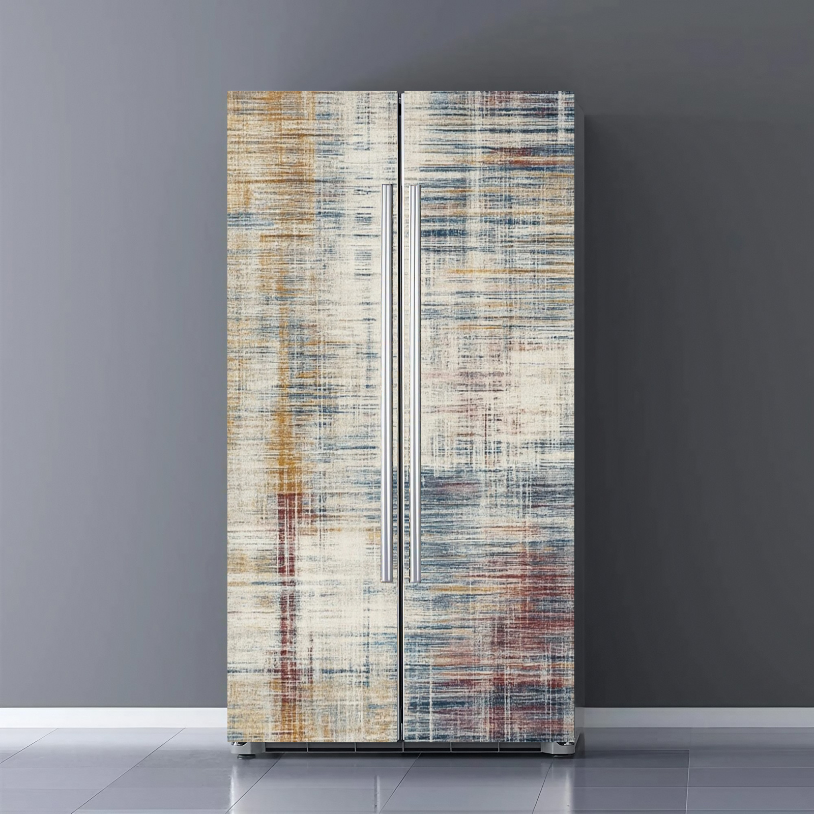 Fridge Door Wrap Vinyl Sticker Decor Front Refrigerator PVC Wallpaper ...