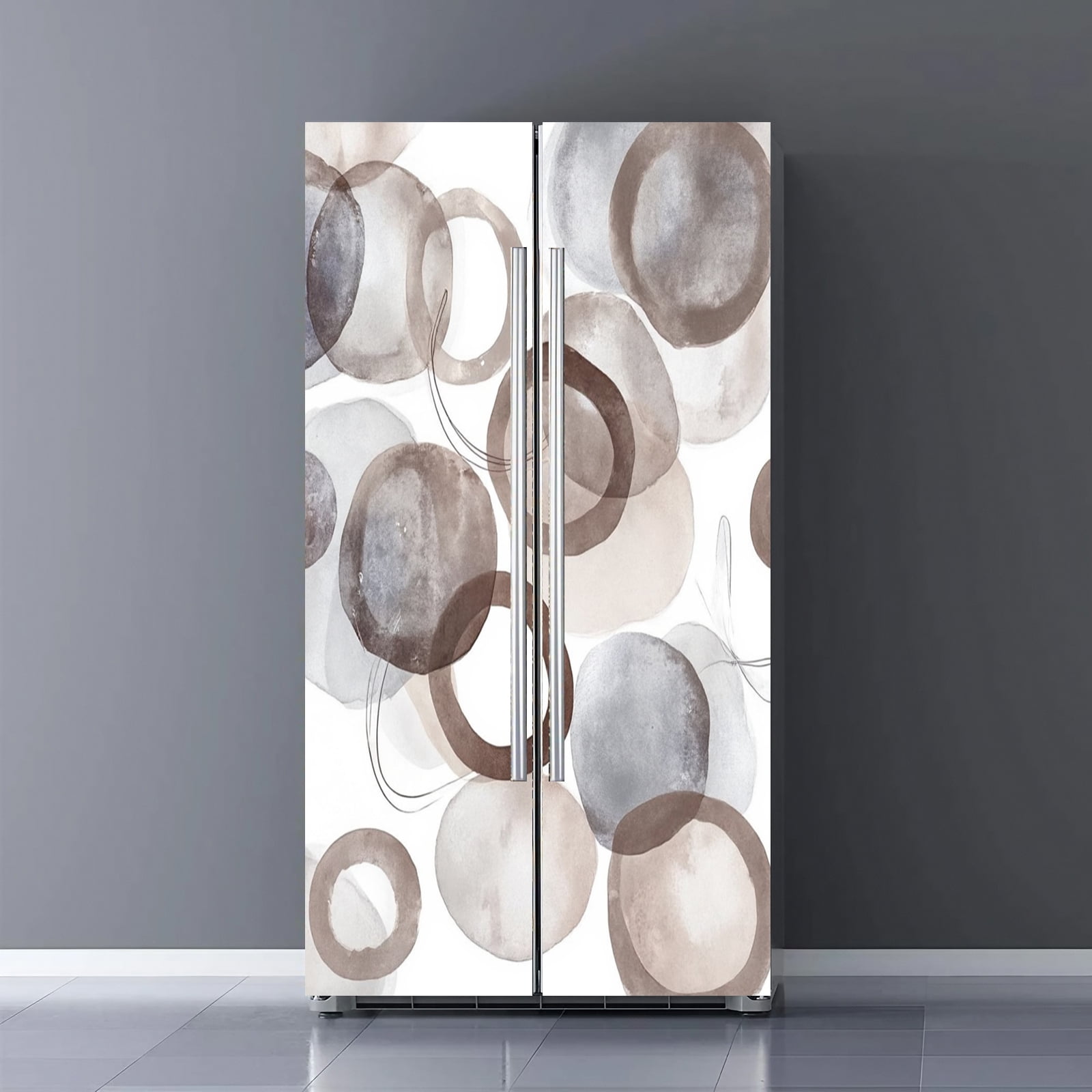 Fridge Door Wrap Vinyl Sticker Decor Front Refrigerator PVC Wallpaper ...