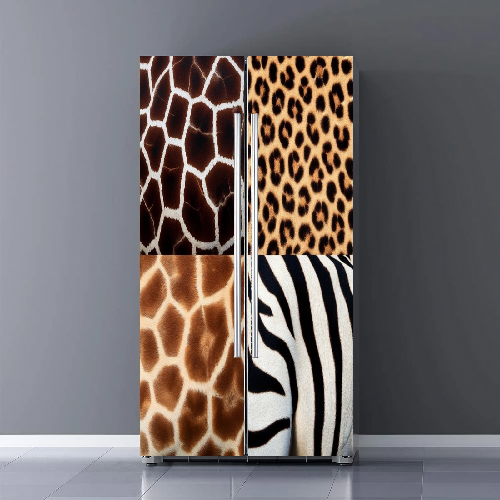 Fridge Door Wrap Vinyl Sticker Decor Front Refrigerator PVC Wallpaper ...