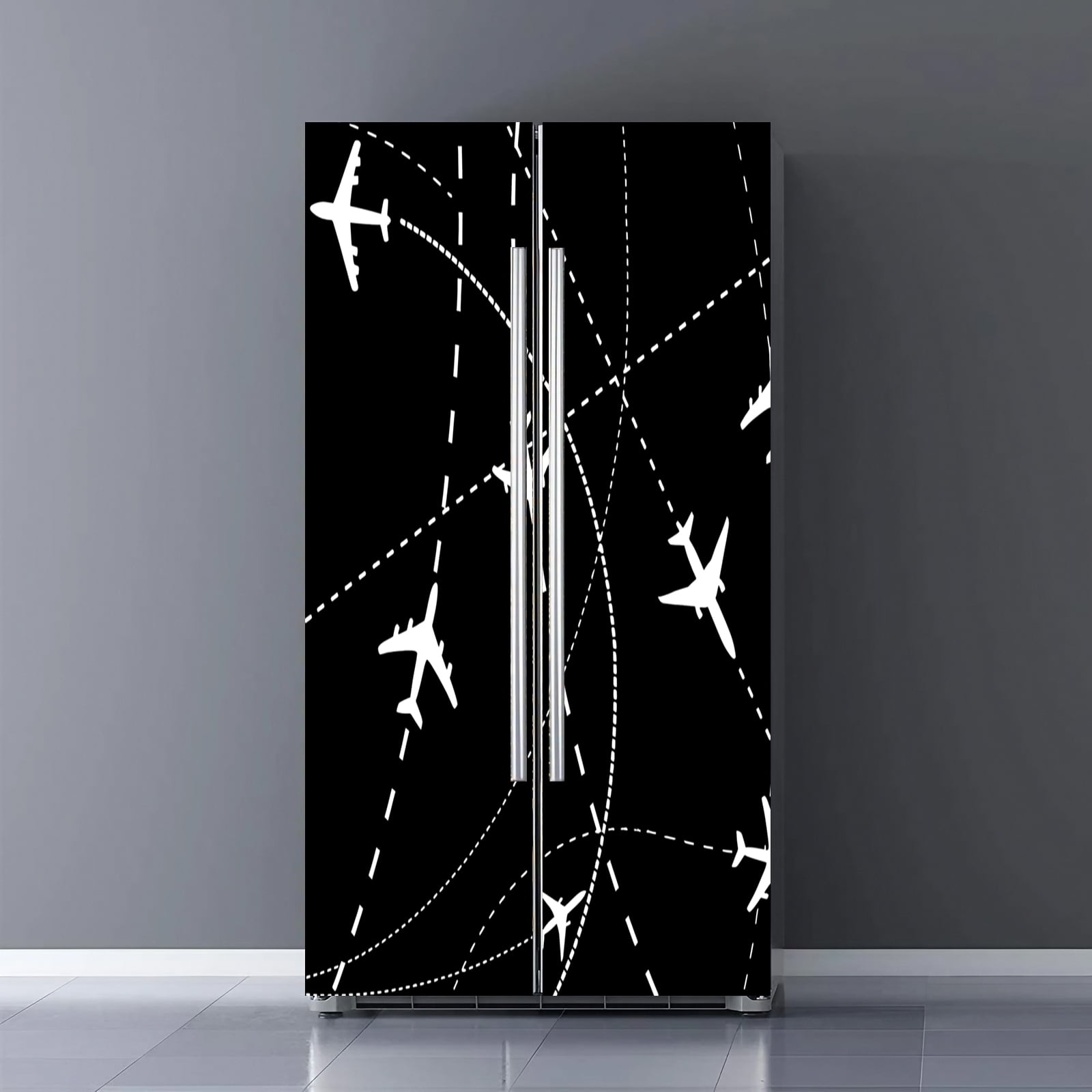 Fridge Door Wrap Vinyl Sticker Decor Front Refrigerator PVC Wallpaper ...