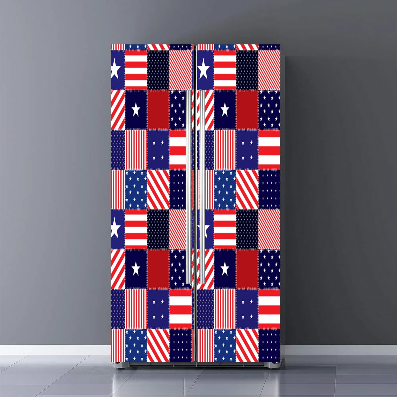 Fridge Door Wrap Vinyl Sticker Decor Front Refrigerator PVC Wallpaper ...