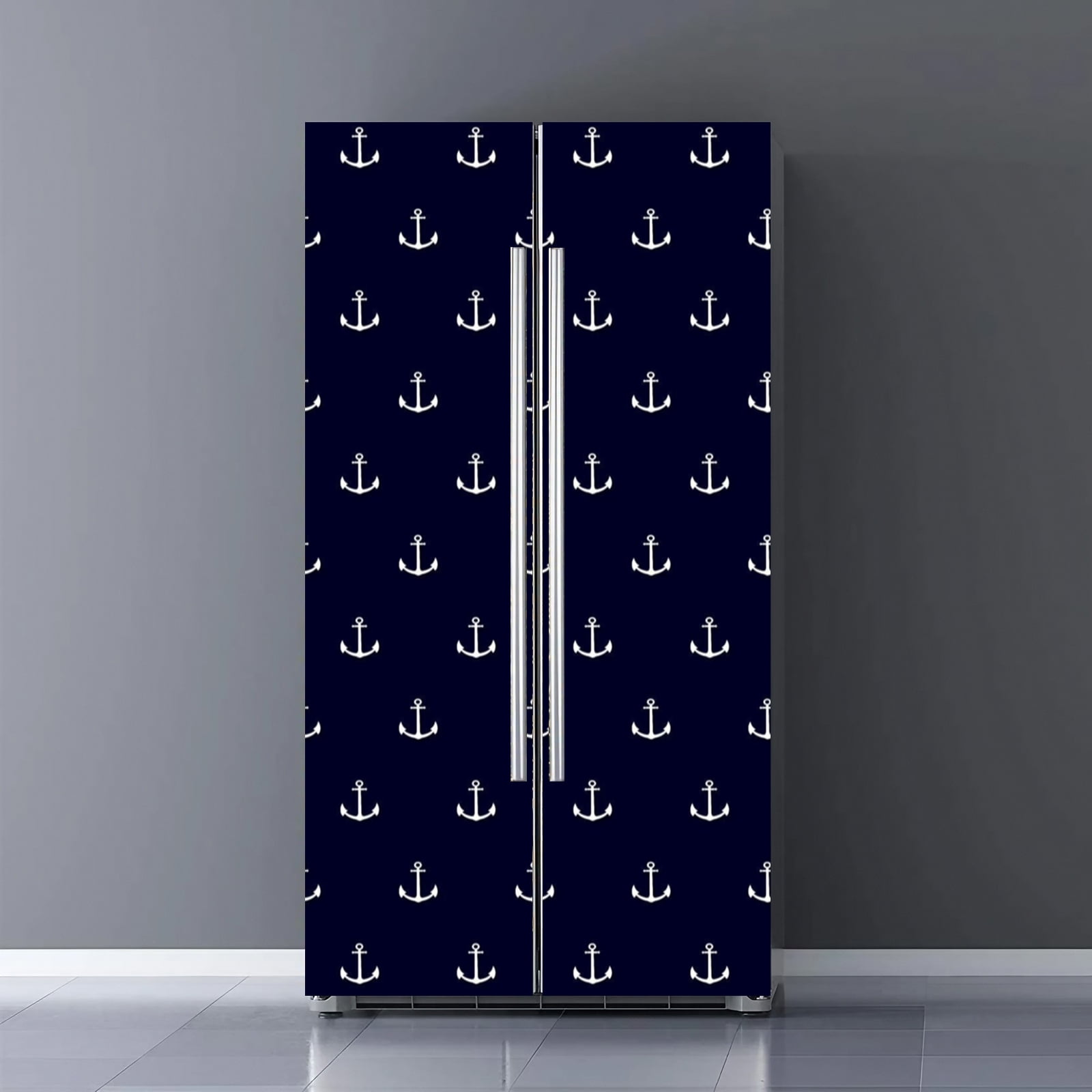 Fridge Door Wrap Vinyl Sticker Decor Front Refrigerator PVC Wallpaper ...